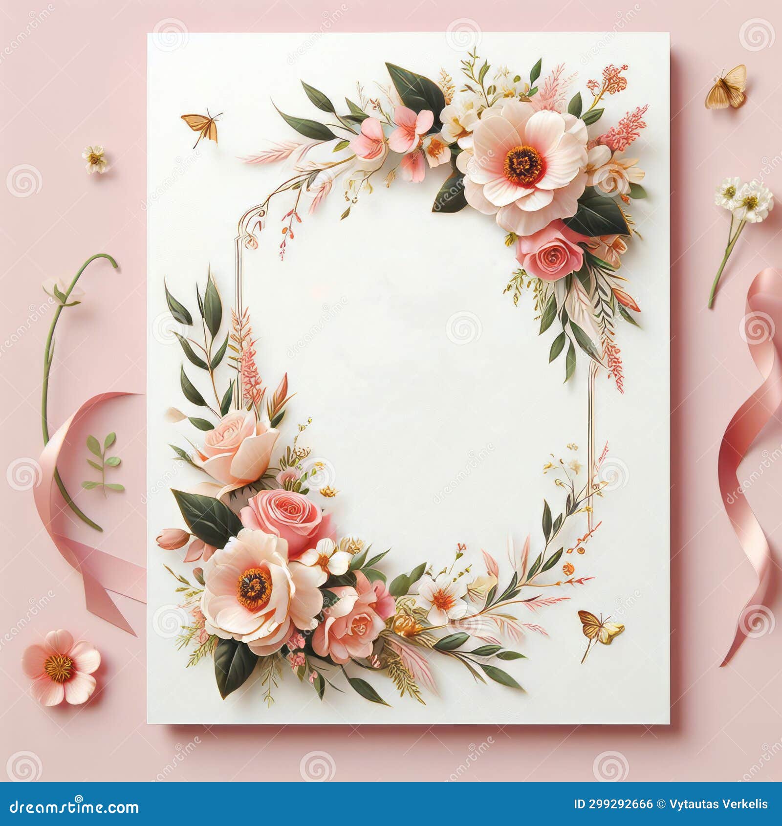 Creative Layout Made of Flowers and Leaves. Stock Photo - Image of ...