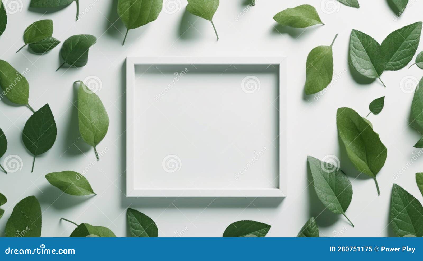 Creative Layout Made of Green Leaves with Square Frame. Minimal Nature ...