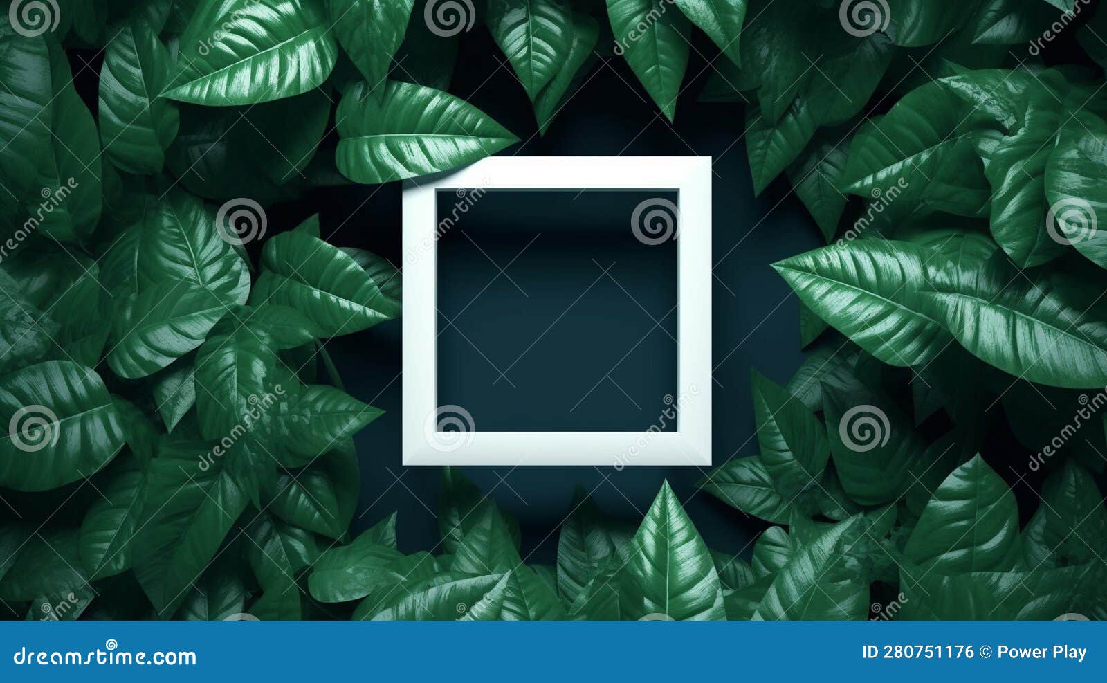 Creative Layout Made of Green Leaves with Square Frame. Minimal Nature ...