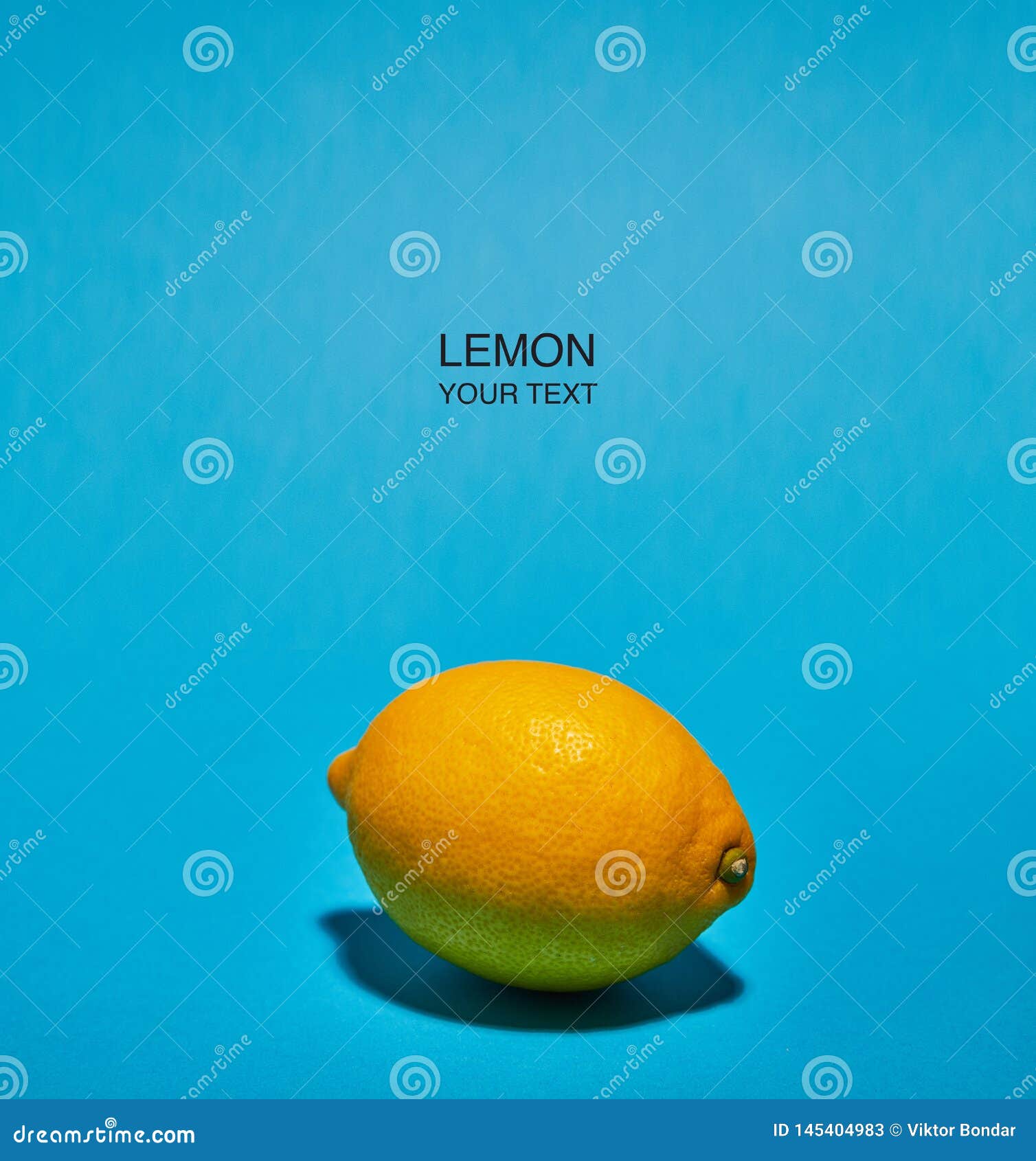 Creative Layout Made of Lemon on Blue Background. Copy Space . Food ...