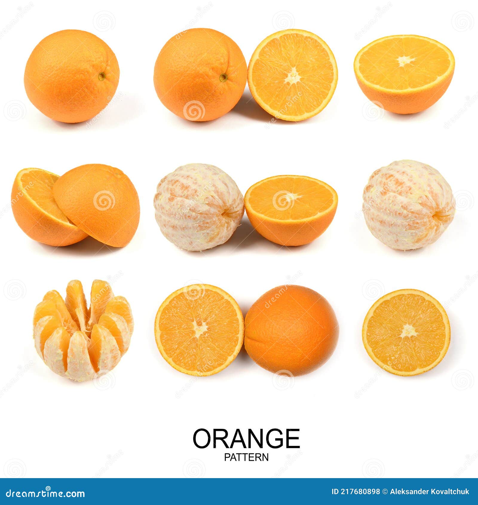 Creative Layout Made of Orange Isolated on White Stock Photo - Image of ...