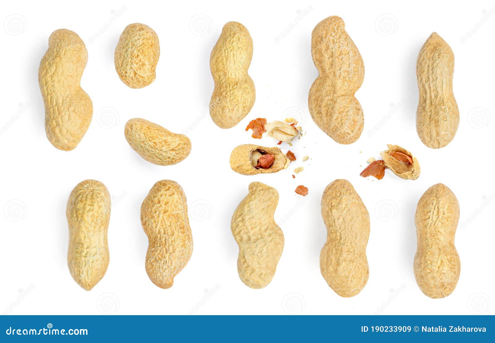 Creative Layout Made of Peanuts Isolated on the White Background. Dried ...
