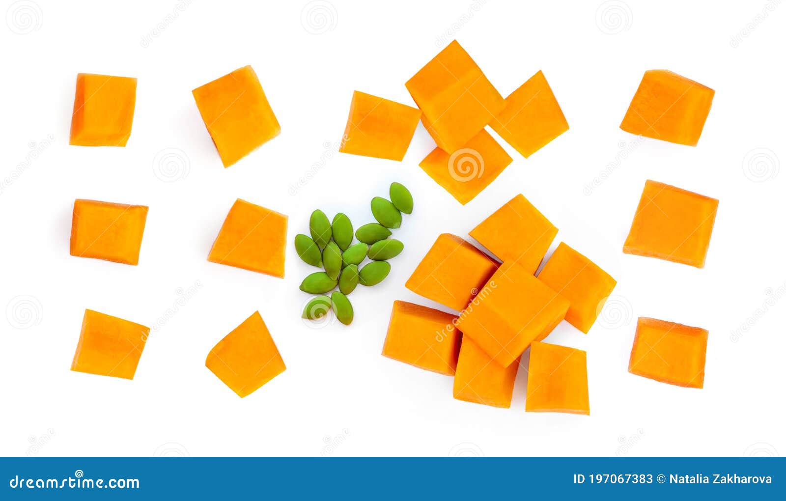 Creative Layout Made of Pumpkin Pieces Cut in a Cube Slices Isolated on ...