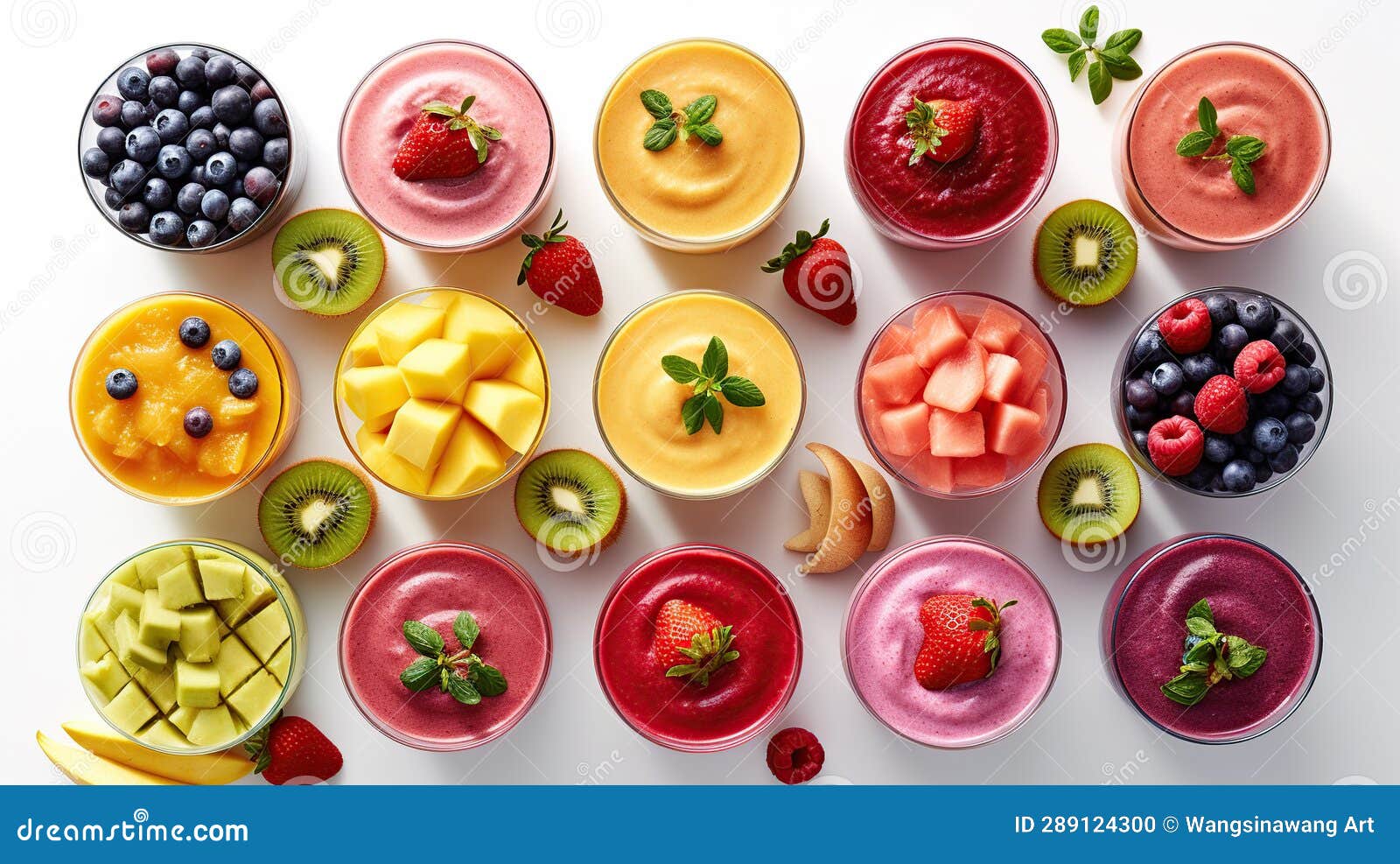 Creative Layout Made of Smoothies and Fruits Around. Generative AI ...