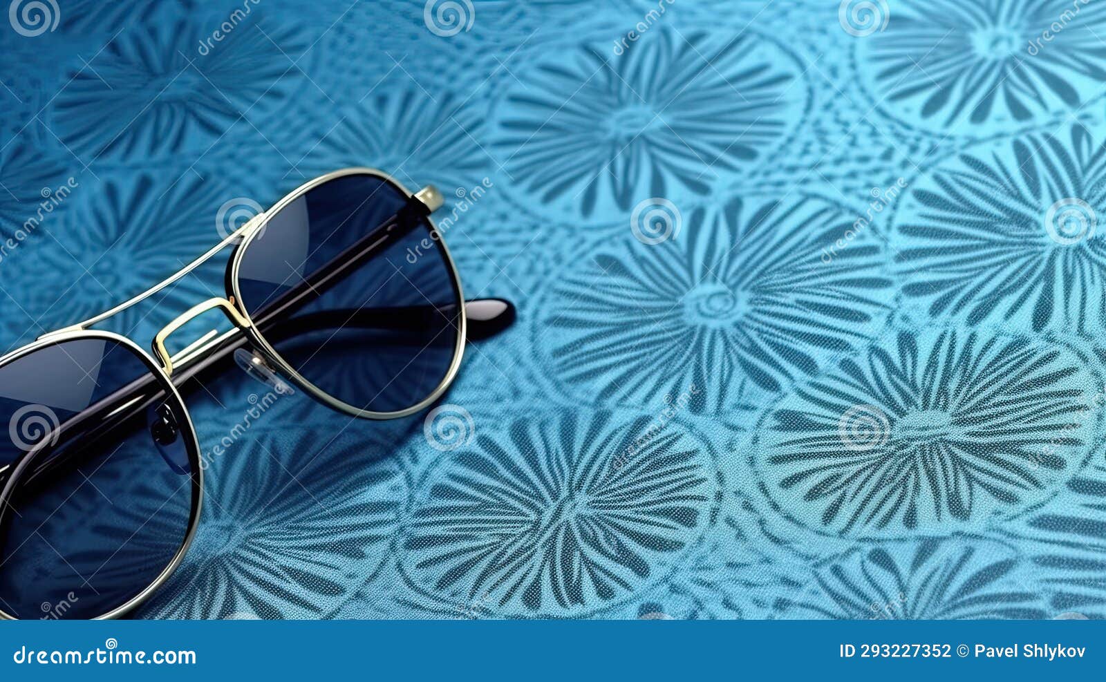 Creative Layout Made of Sunglasses, Flat Lay on Blue Background. Summer ...