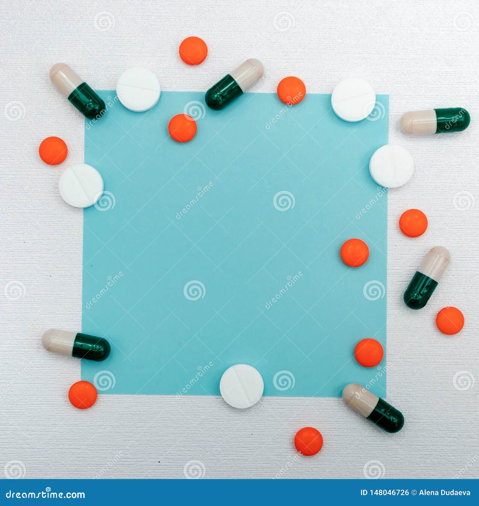 Creative Layout Made of Variety of Tablets and Capsules Stock Photo ...