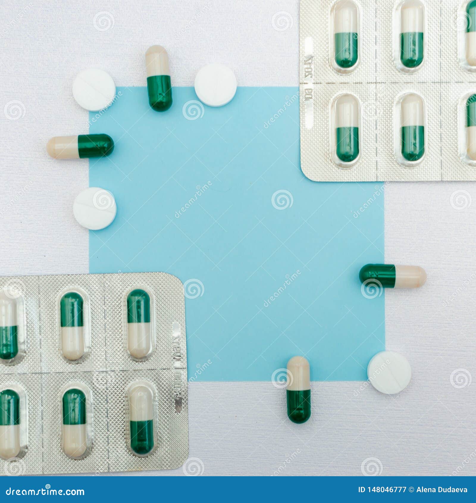 Creative Layout Made of Variety of Tablets and Capsules Stock Image ...