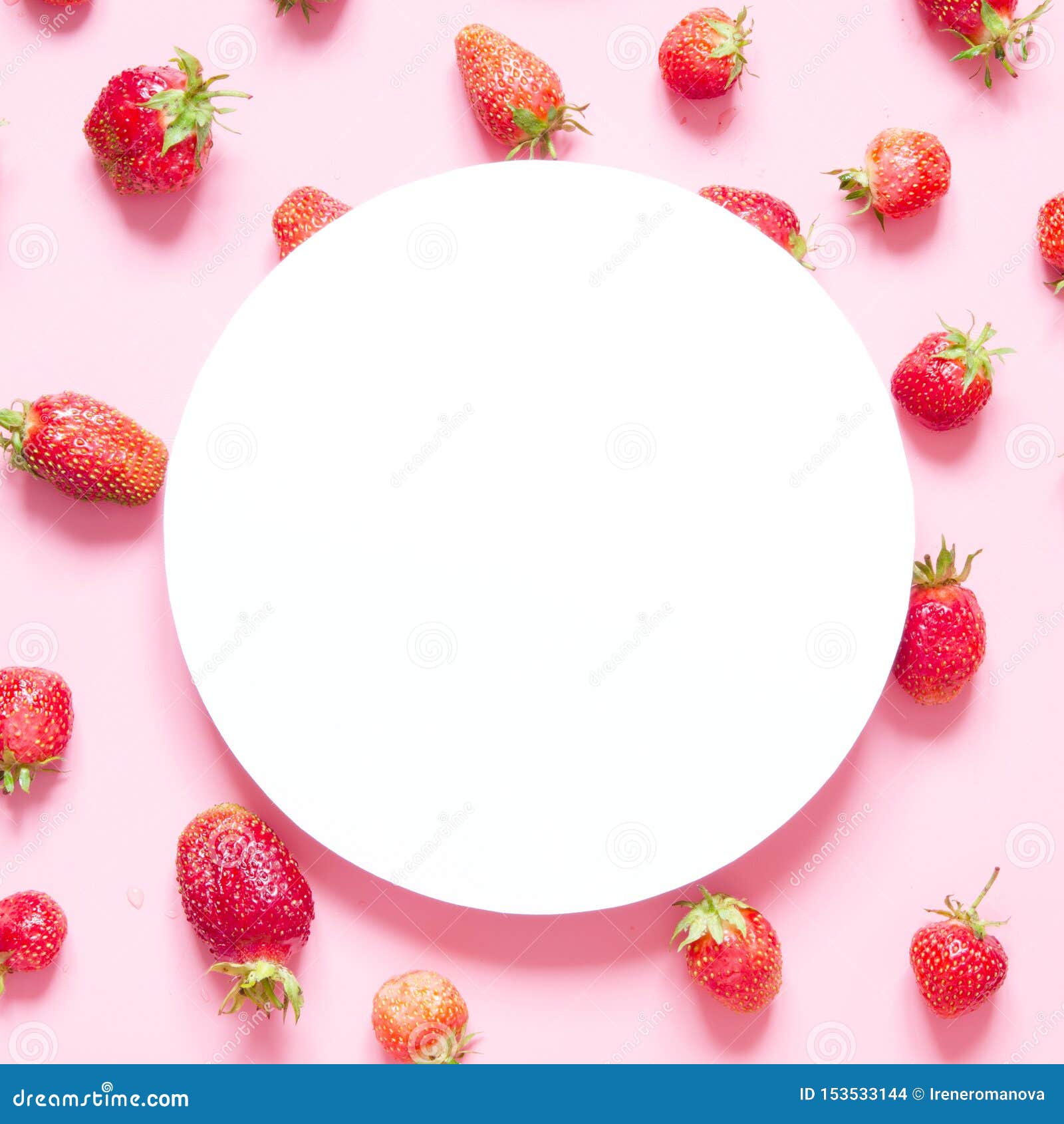 Creative Layout of Strawberry with Space for Text on White Paper ...