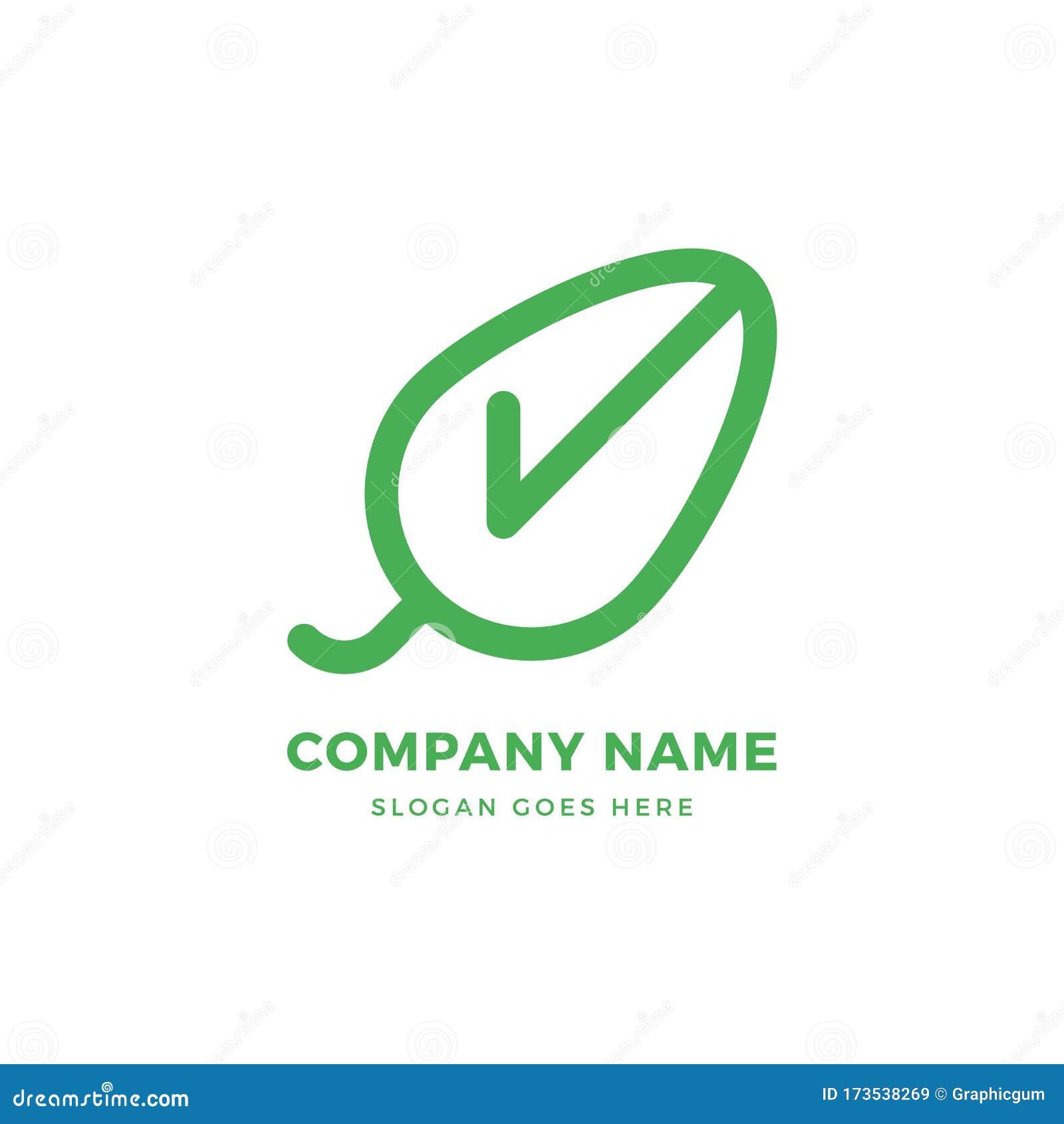 Creative Leaf Check Vector Logo Icon Design Template. Abstract Logotype ...