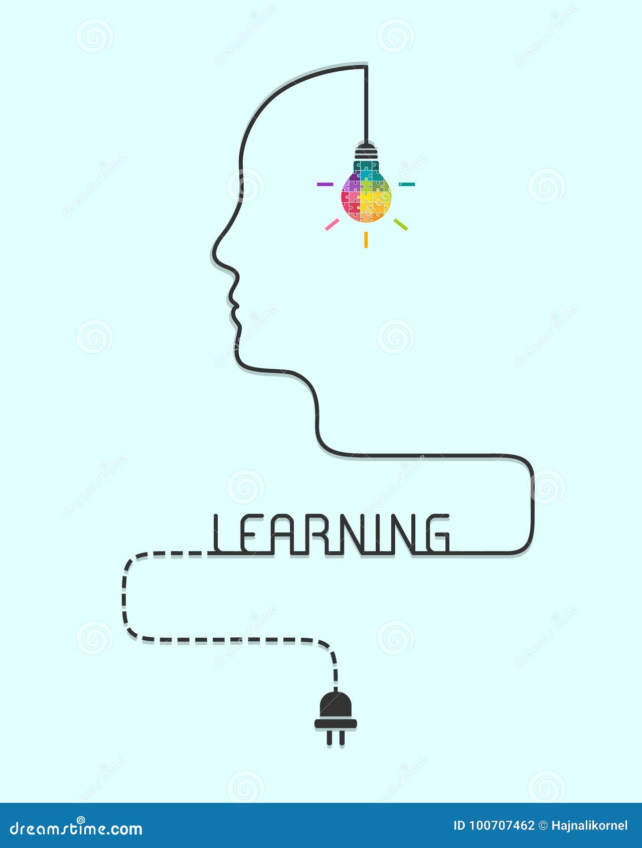 Creative Learning Concept with Lightbulb Stock Vector - Illustration of ...