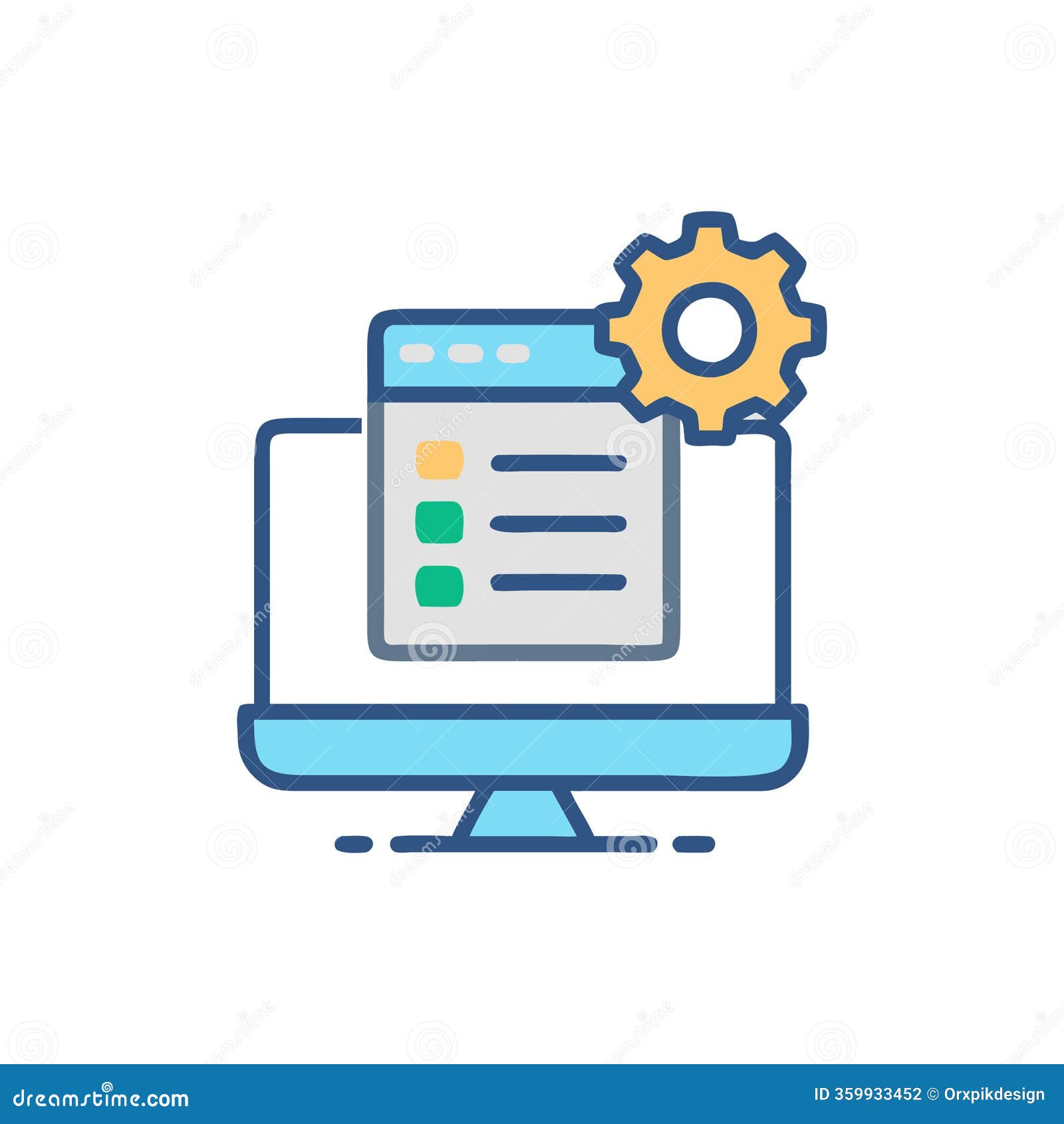 Creative Learning Management Icon for E-learning Stock Illustration ...