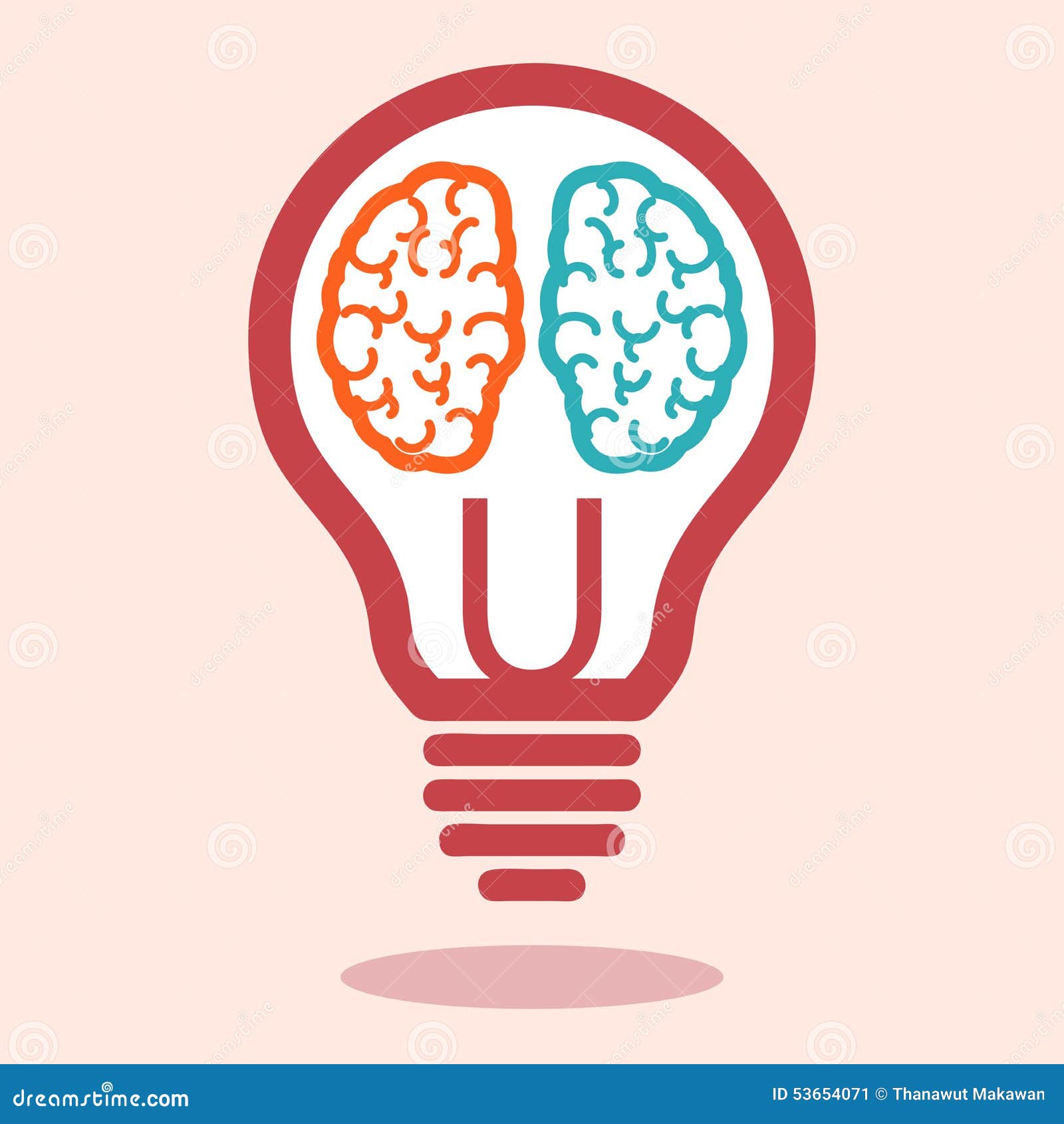 Left And Right Brain Vector