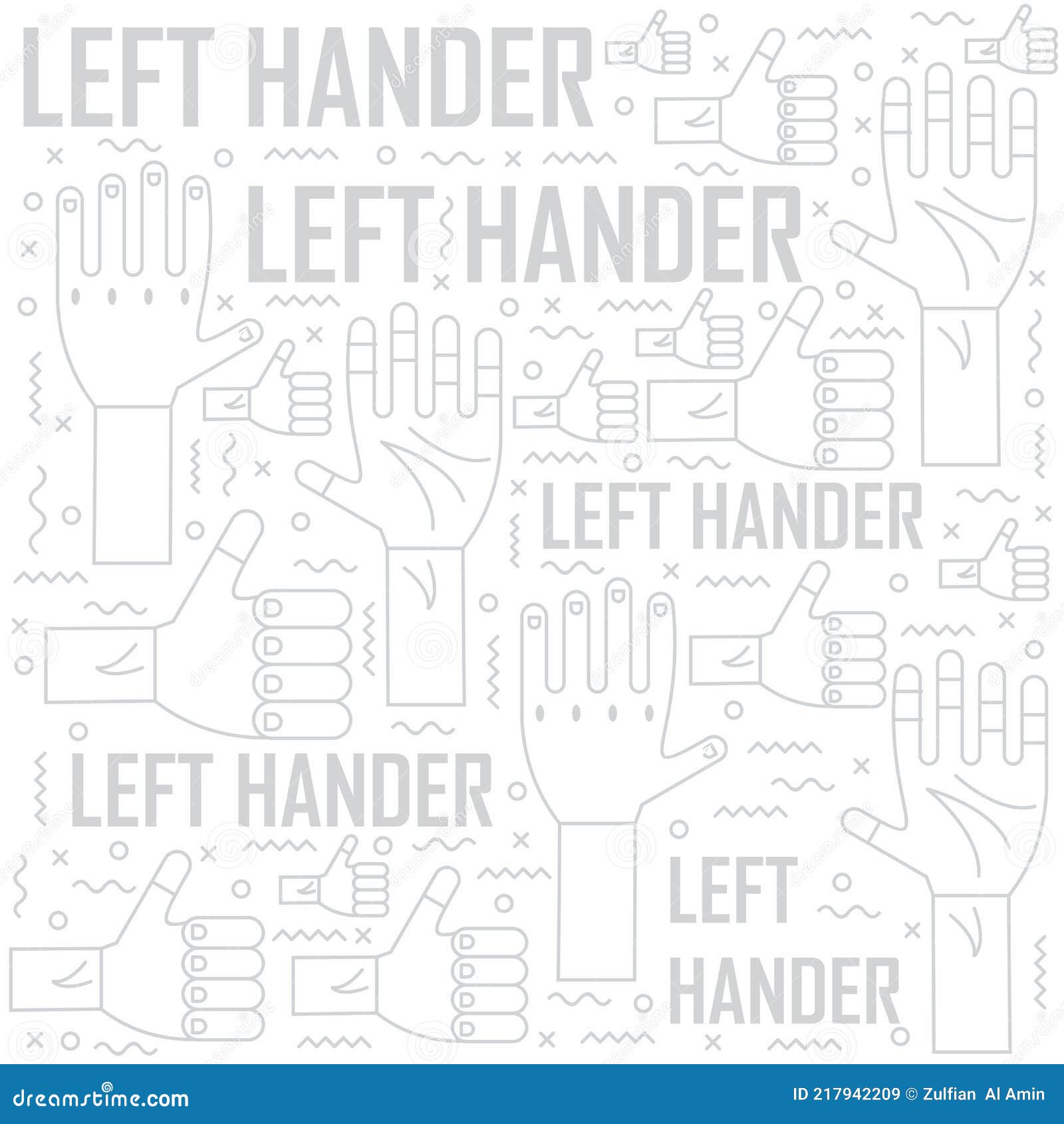 Creative Left Hander Pattern Design. Stock Vector - Illustration of ...