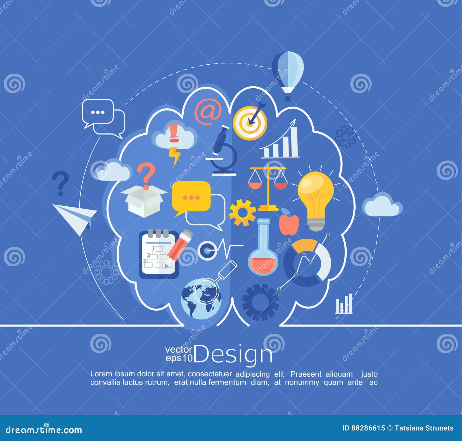 Creative Left and Right Brain Idea Infographic. Stock Vector ...