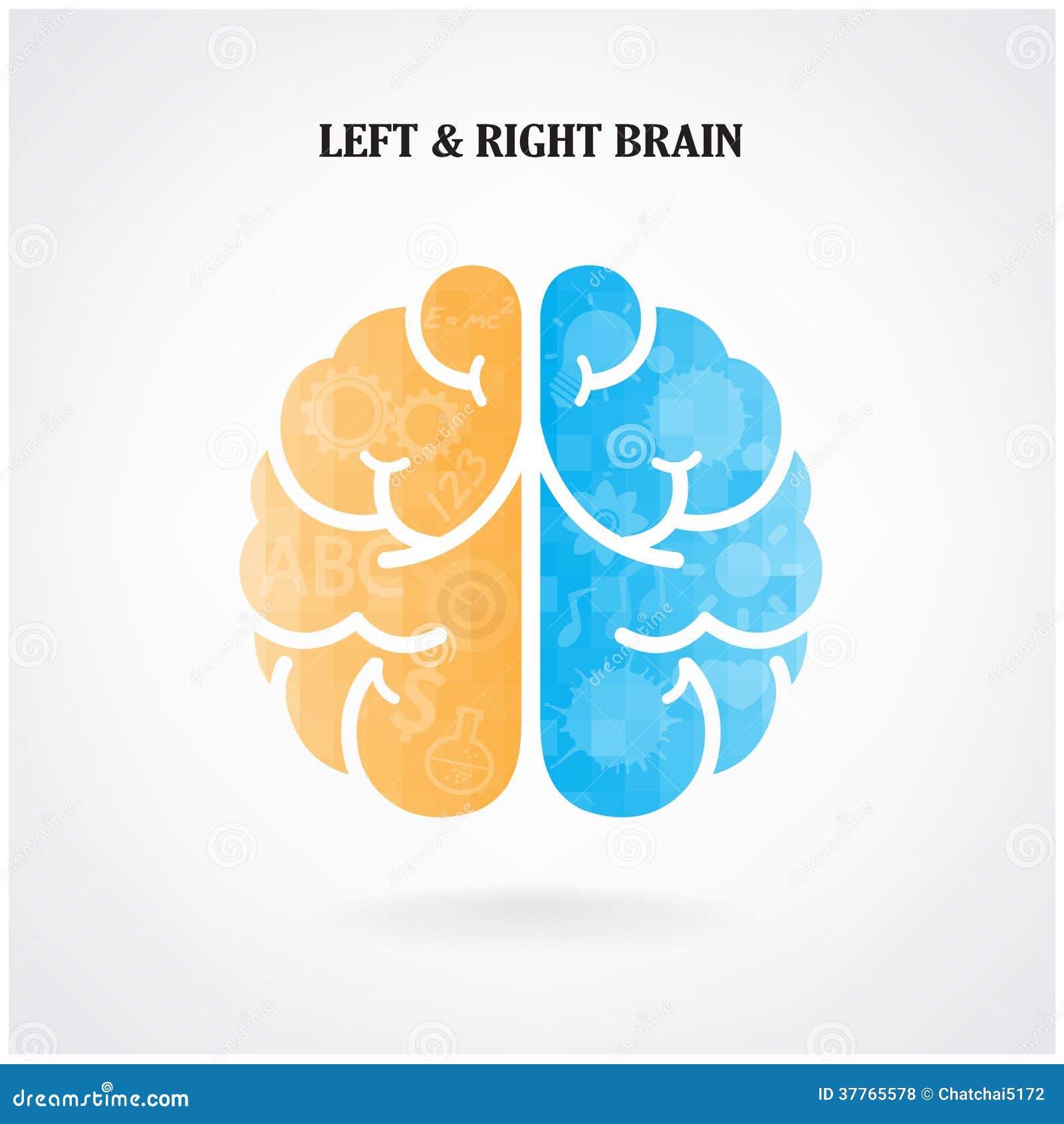 Creative Left and Right Brain Symbol Stock Vector - Illustration of ...