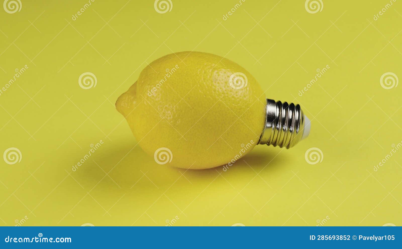 Creative Lemon Light Bulb on a Yellow Background. Stock Footage - Video ...