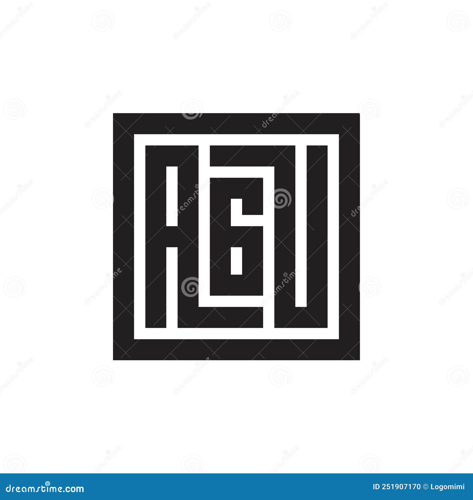 Creative Letter AGU Logo Template, Square Logo Design Stock Vector ...