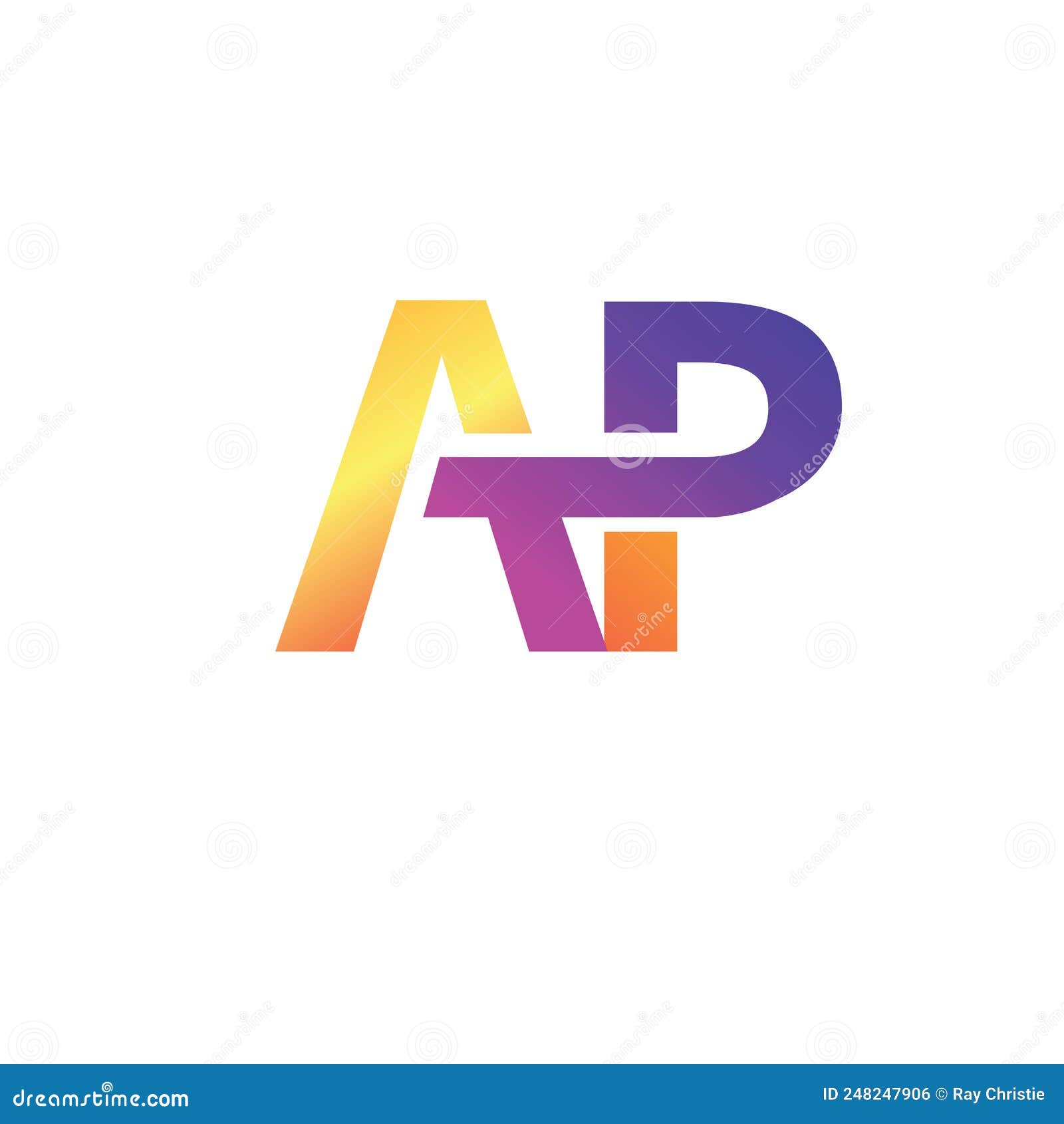 Creative Letter AP Logo with Interconnecting Element Stock Vector ...