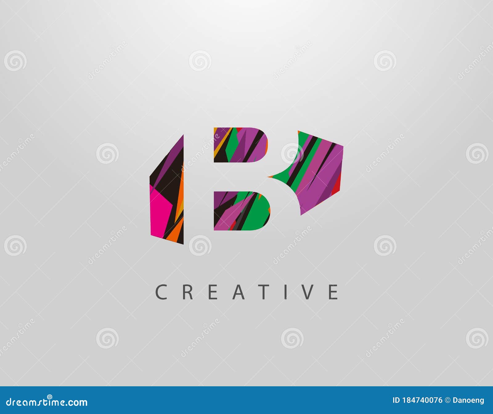 Creative Letter B Logo. Abstract B Letter Design,Negative Space Logo ...