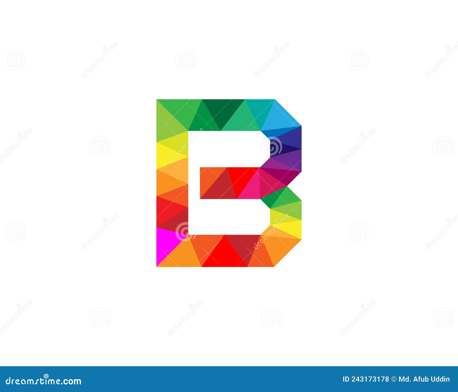 Creative Letter B Logo Design Template Colorful Bright Pixel Stock ...