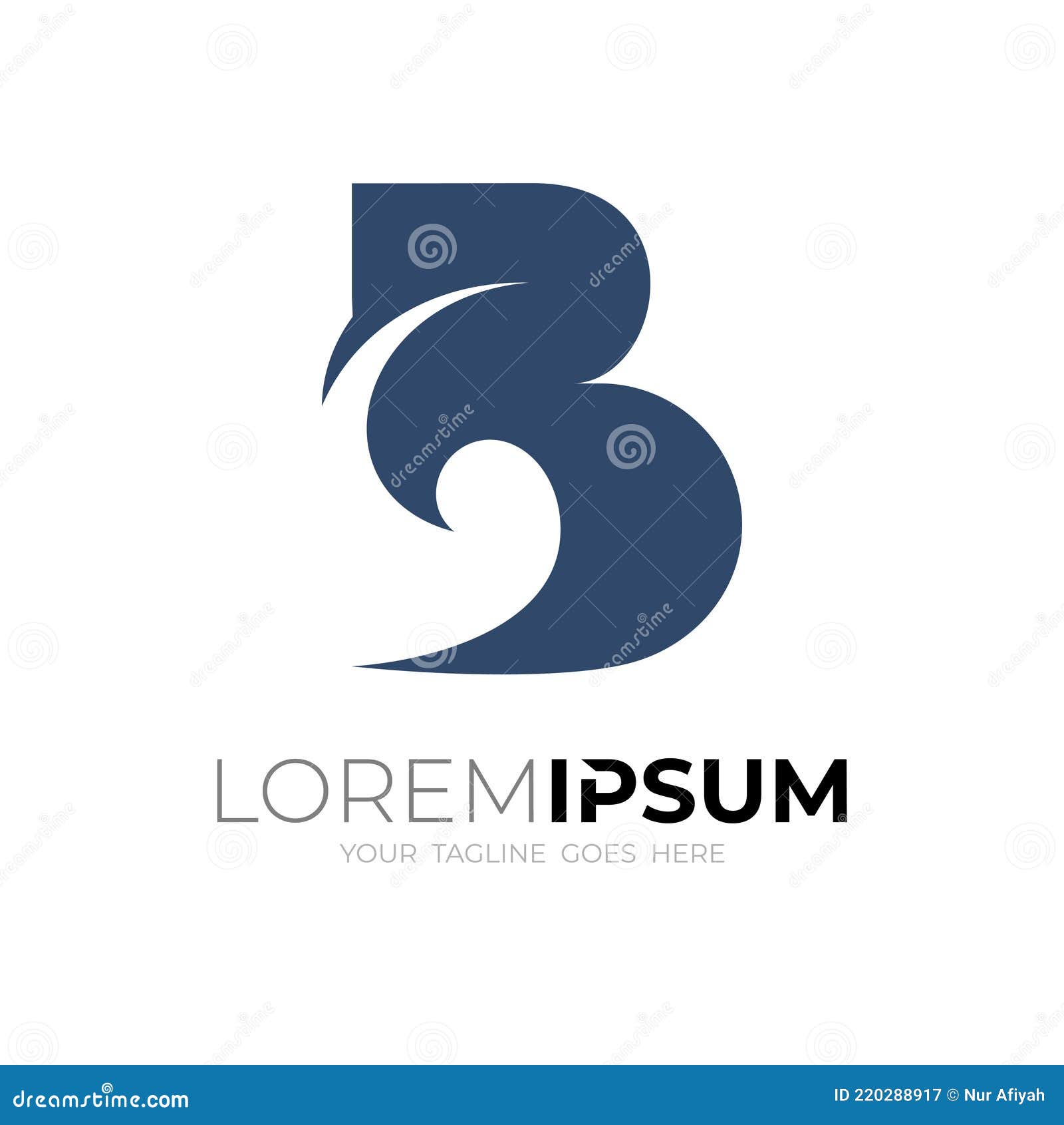 Creative Letter B Logo with Simple Icon, Blue Color Stock Vector ...