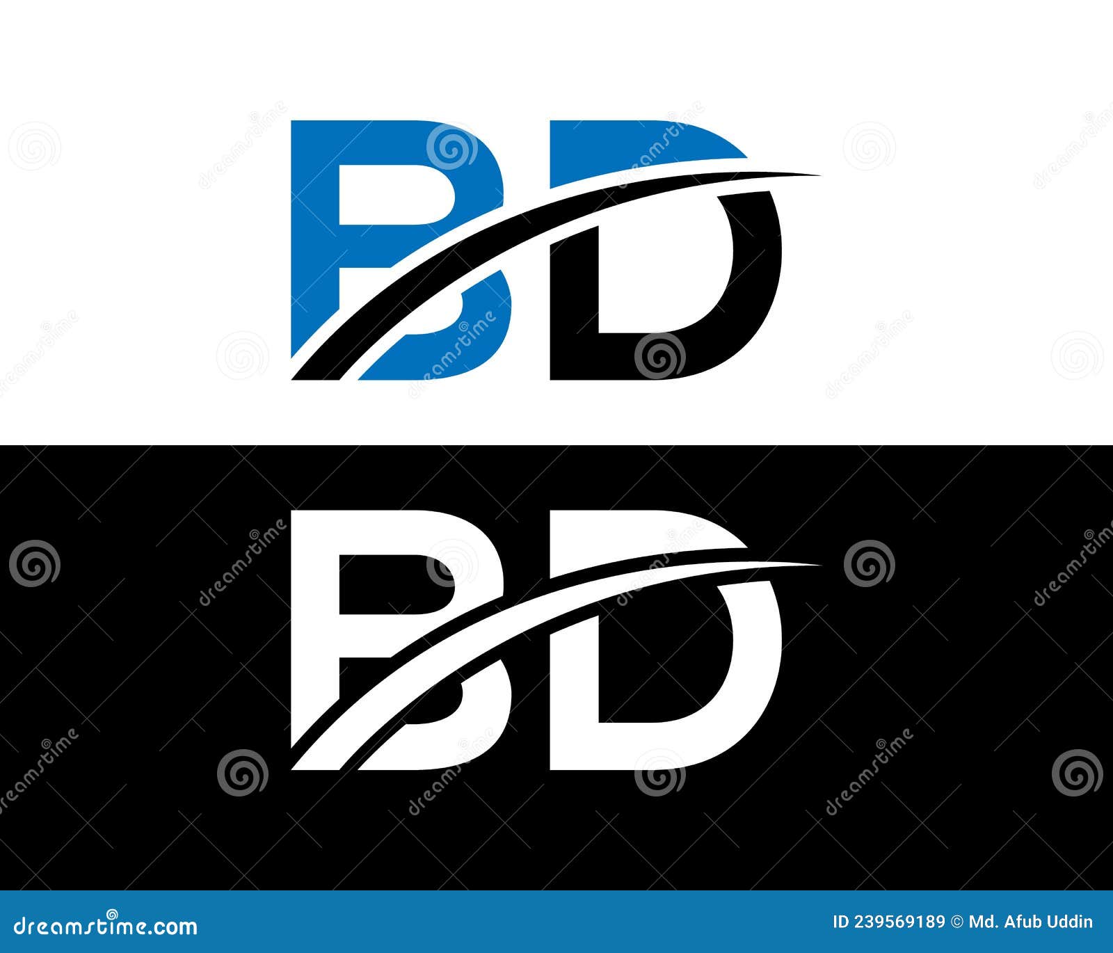 Creative Letter BD Monogram Logo Design Symbol Stock Vector ...