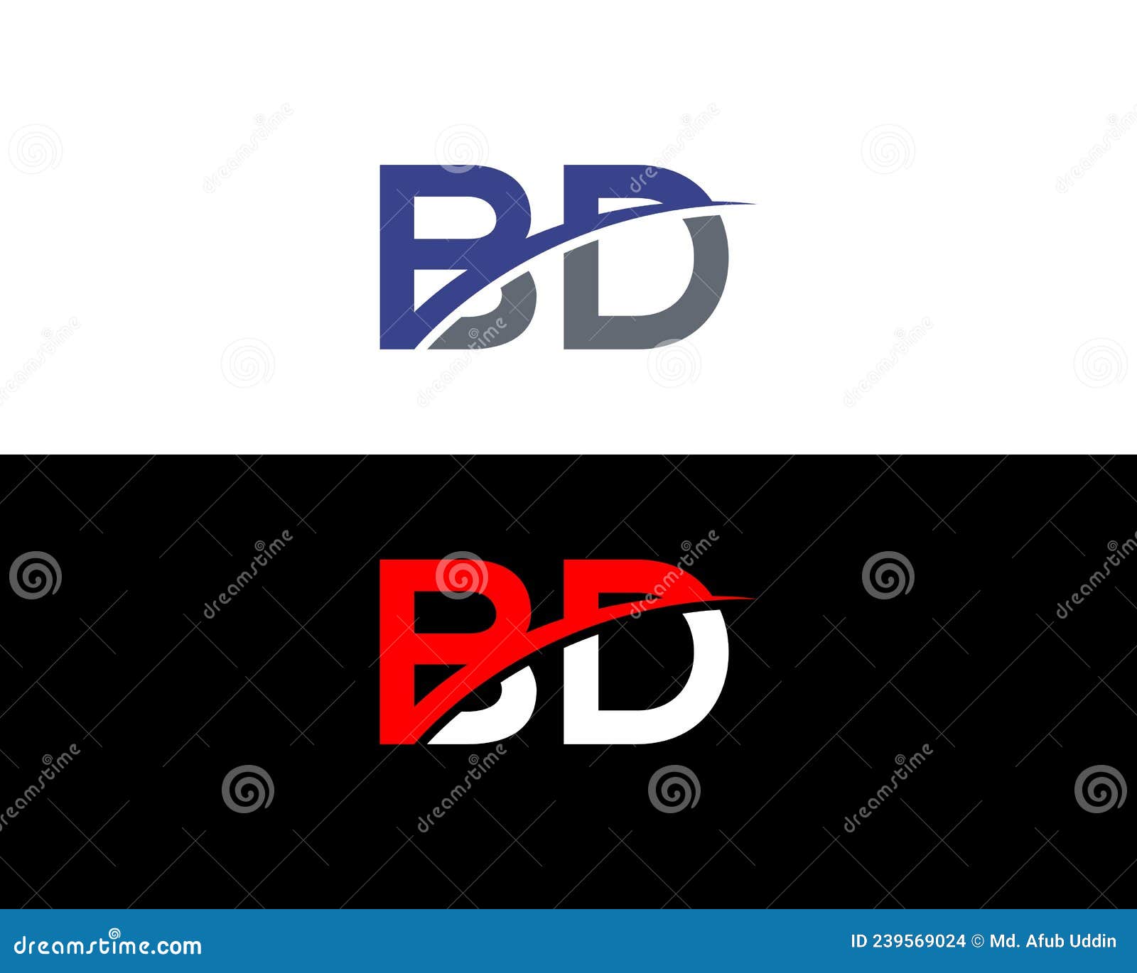 Creative Letter BD Monogram Logo Design Symbol Stock Vector ...