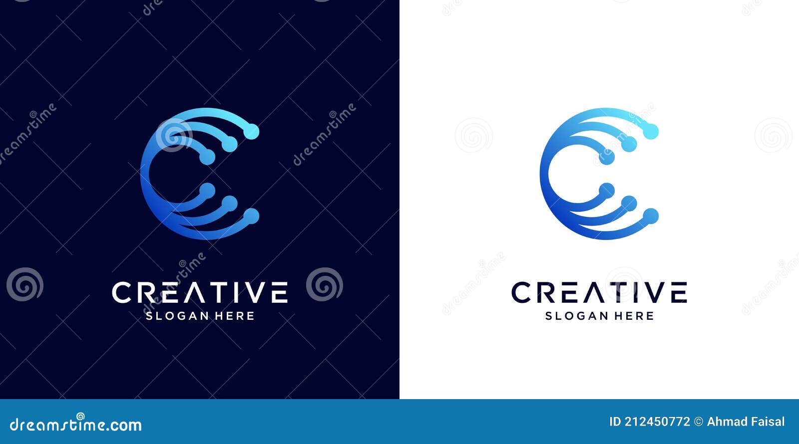Creative Letter C Logo Design with Point or Dot Symbol Stock Vector ...