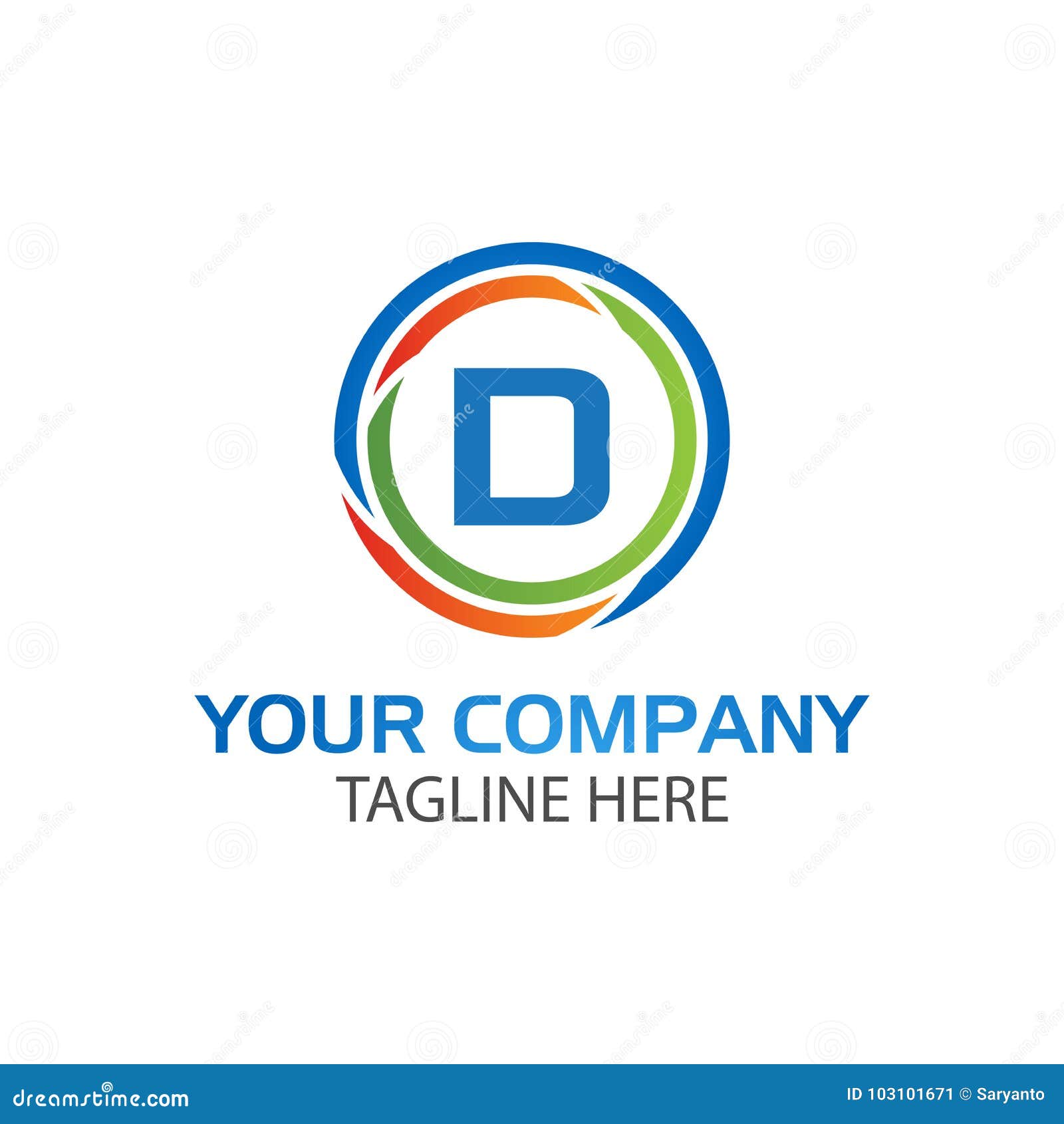 Creative Letter D in Circle Stock Vector - Illustration of elements ...