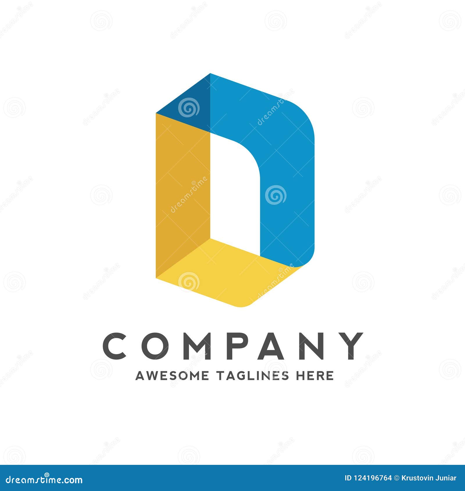Creative Letter D Colorful Isometric Logo Stock Vector - Illustration ...