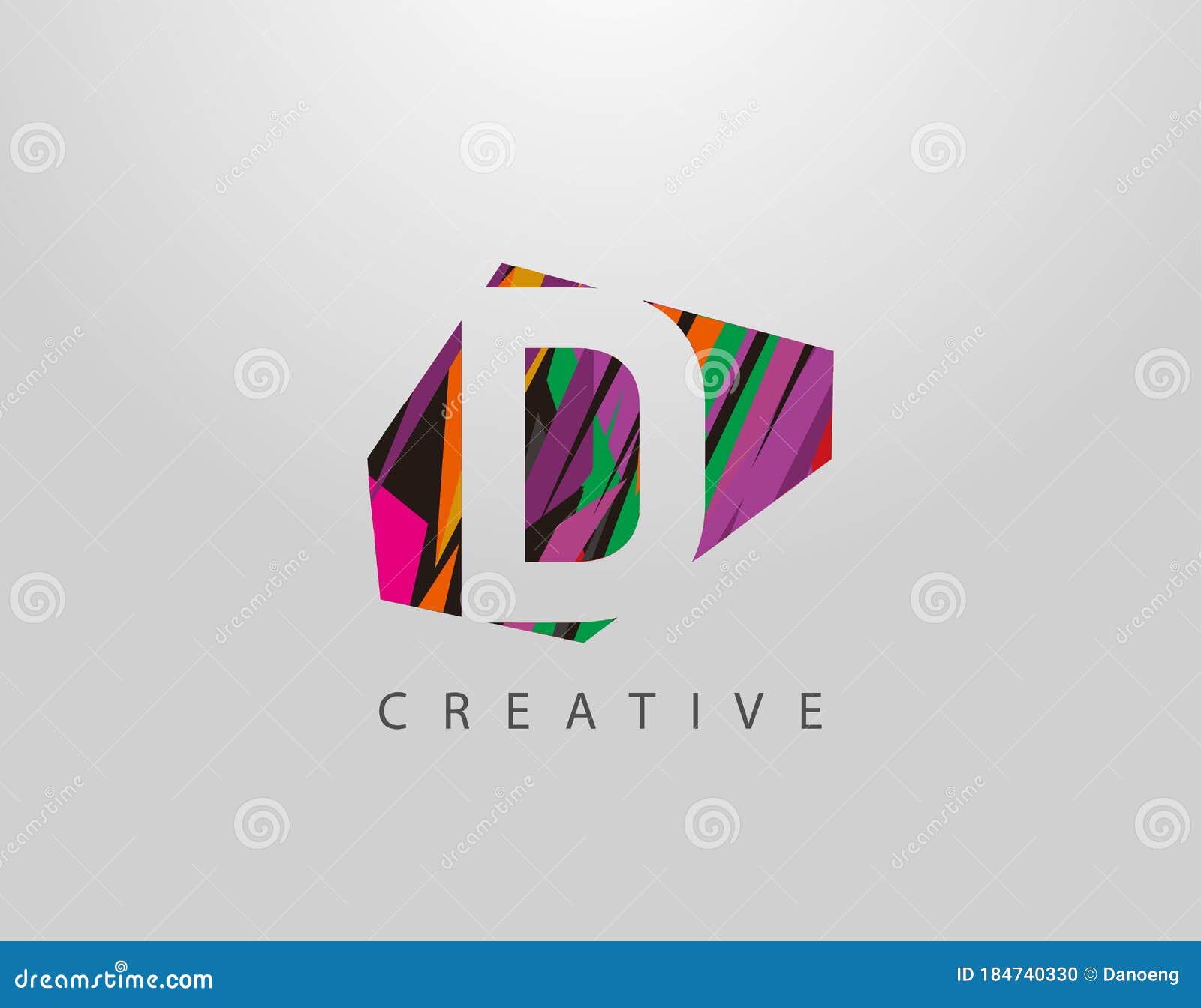 Creative Letter D Logo. Abstract D Letter Design, Made of Various ...