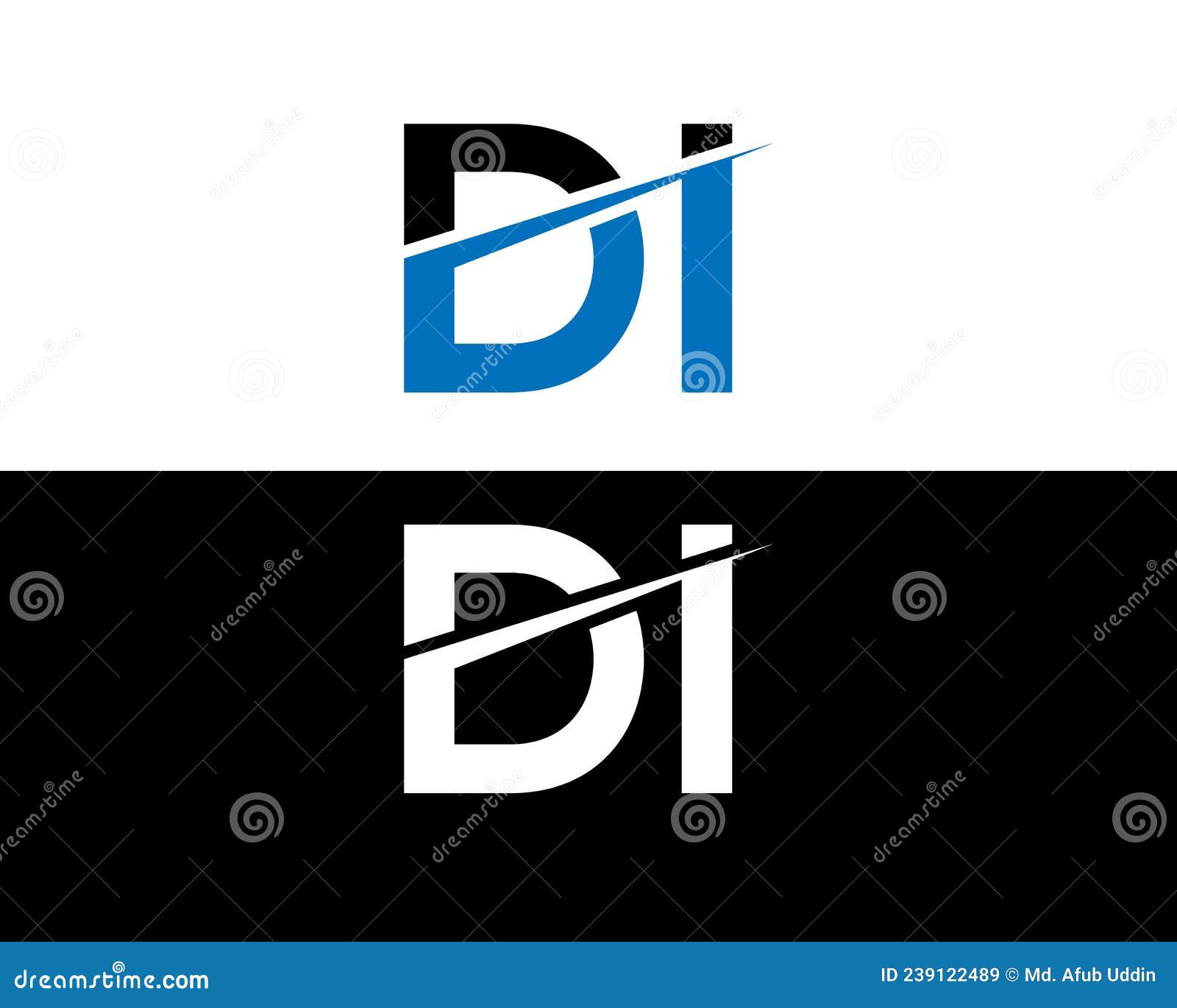 Creative Letter DI Logo Design Professional Stock Vector - Illustration ...