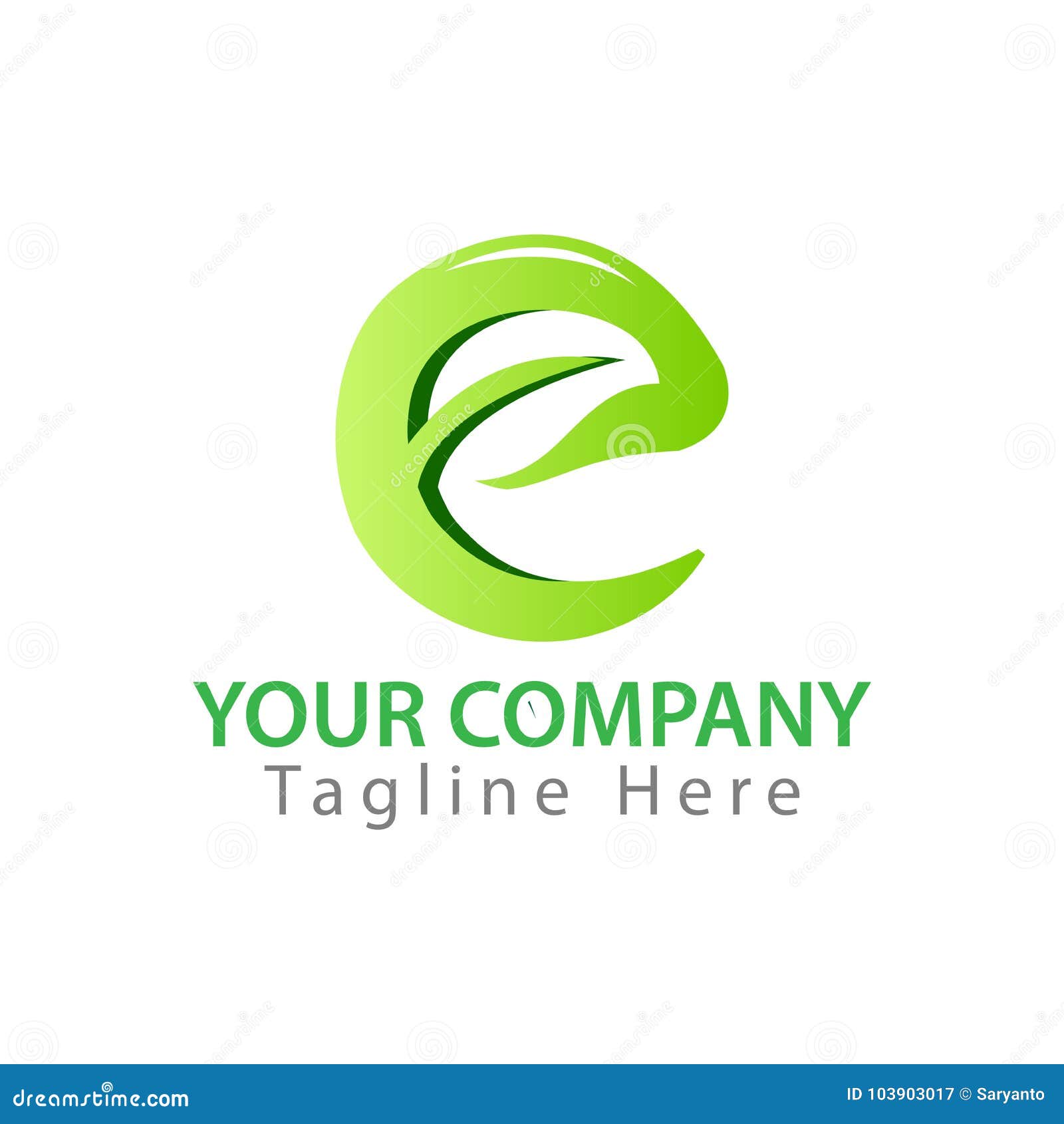 Creative Letter E with Leaf Stock Vector - Illustration of decorative ...