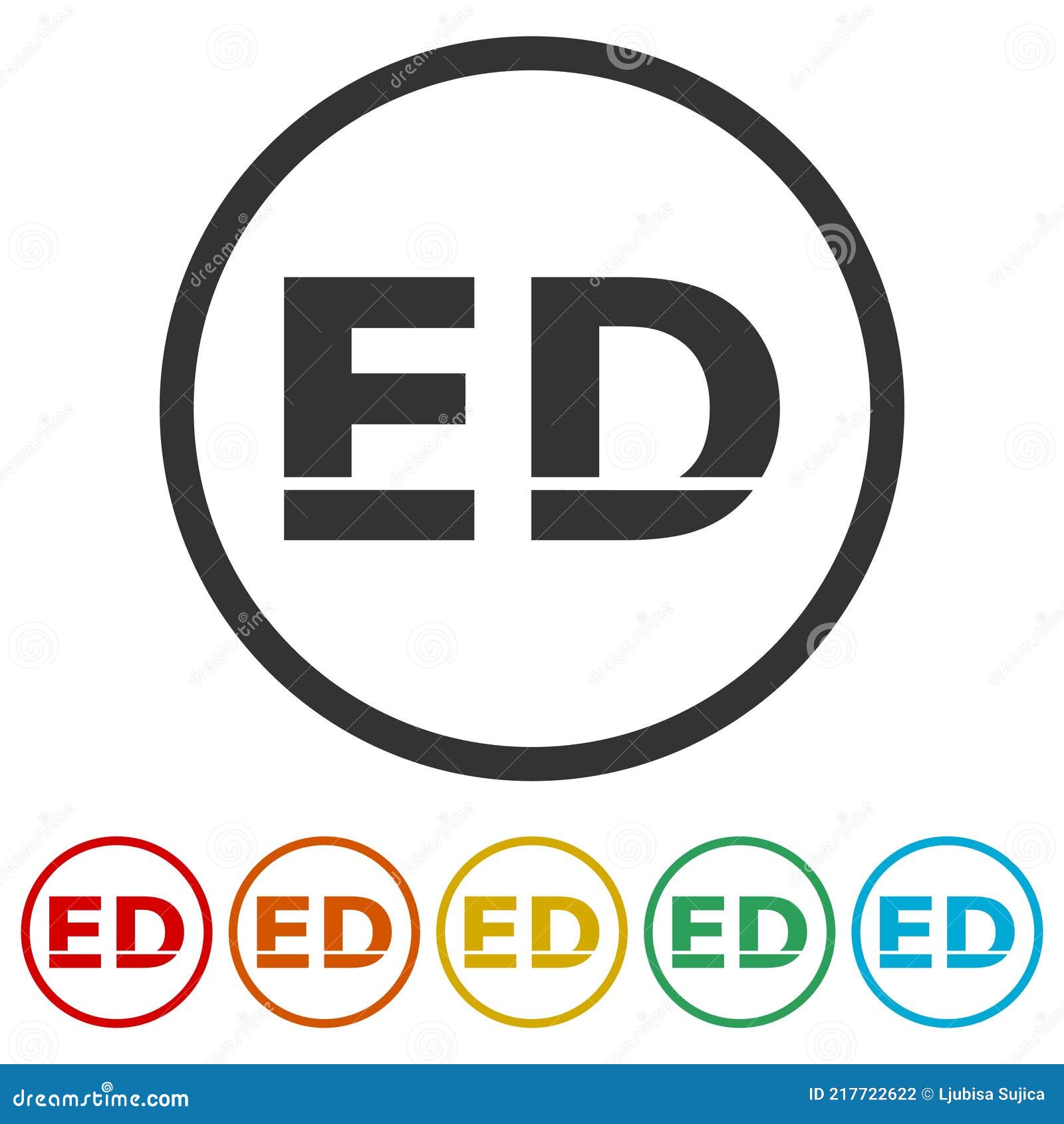 Creative Letter ED Logo Color Set Stock Vector - Illustration of ...