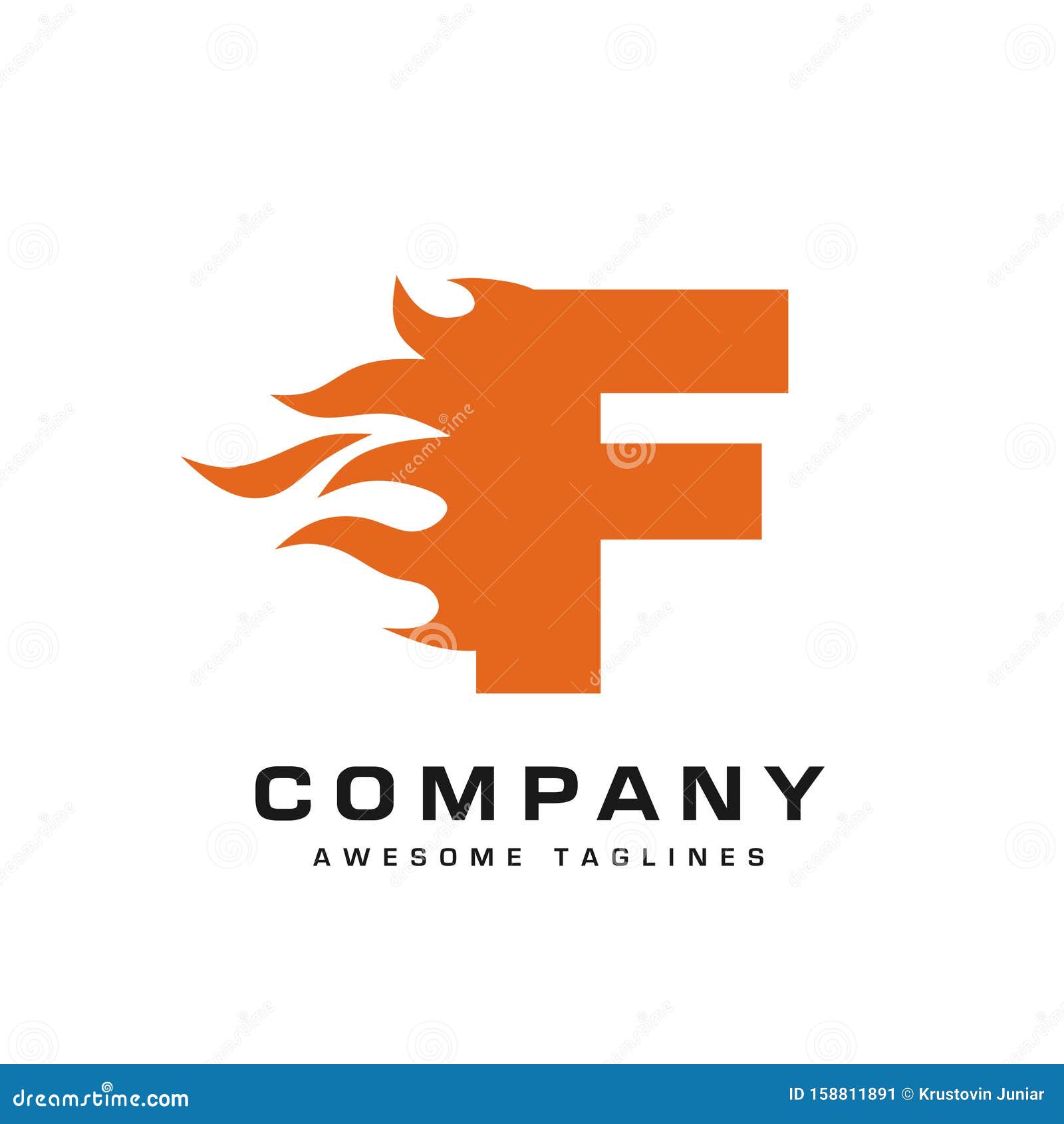 Creative Letter F and Fire Logo Stock Vector - Illustration of agent ...