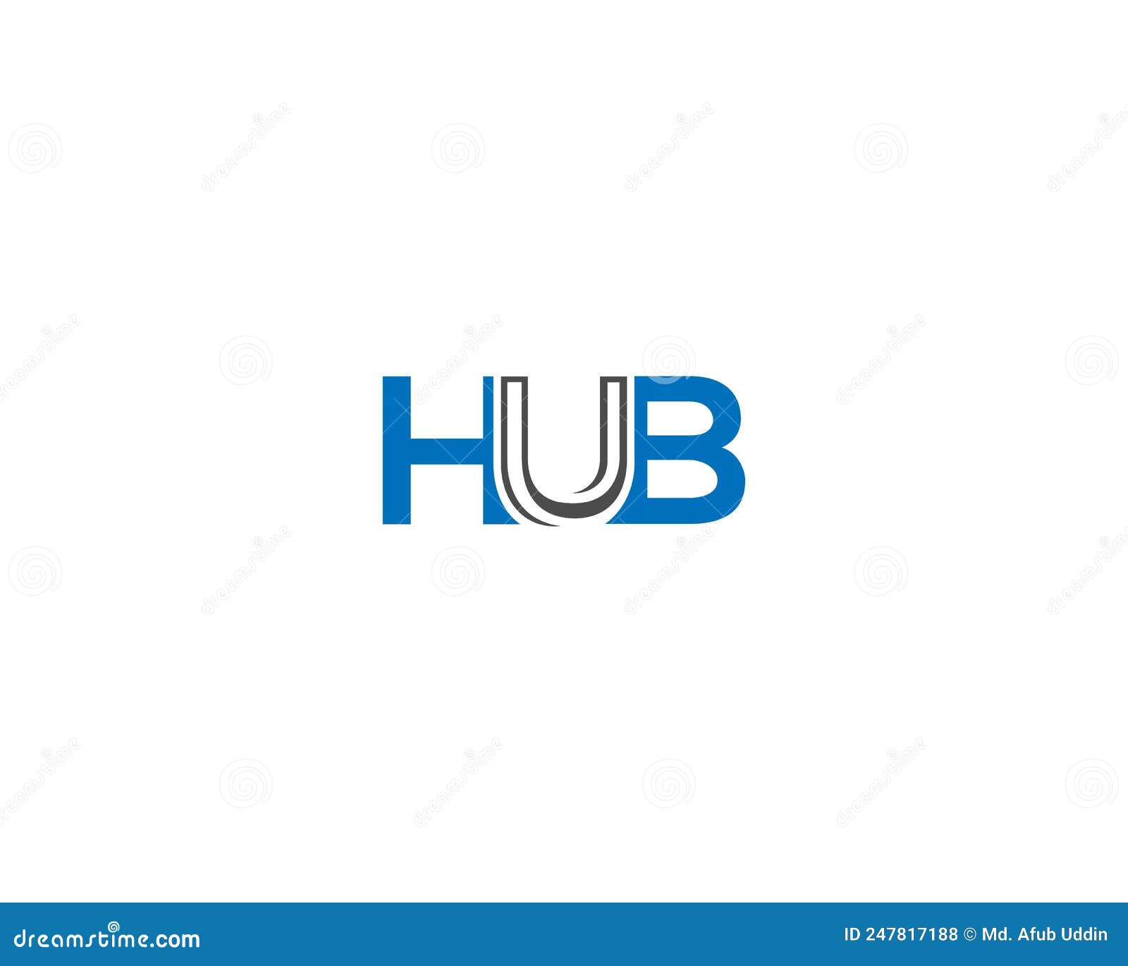 Creative Letter HUB Logo Icon Design Idea Concept Stock Vector ...
