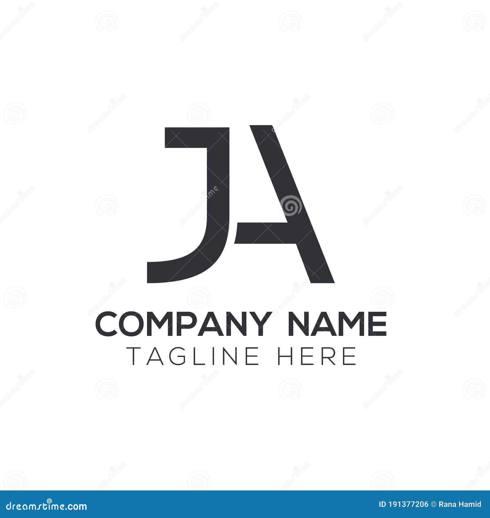 Creative Letter JA Logo Design Vector Template. Initial Linked Letter ...