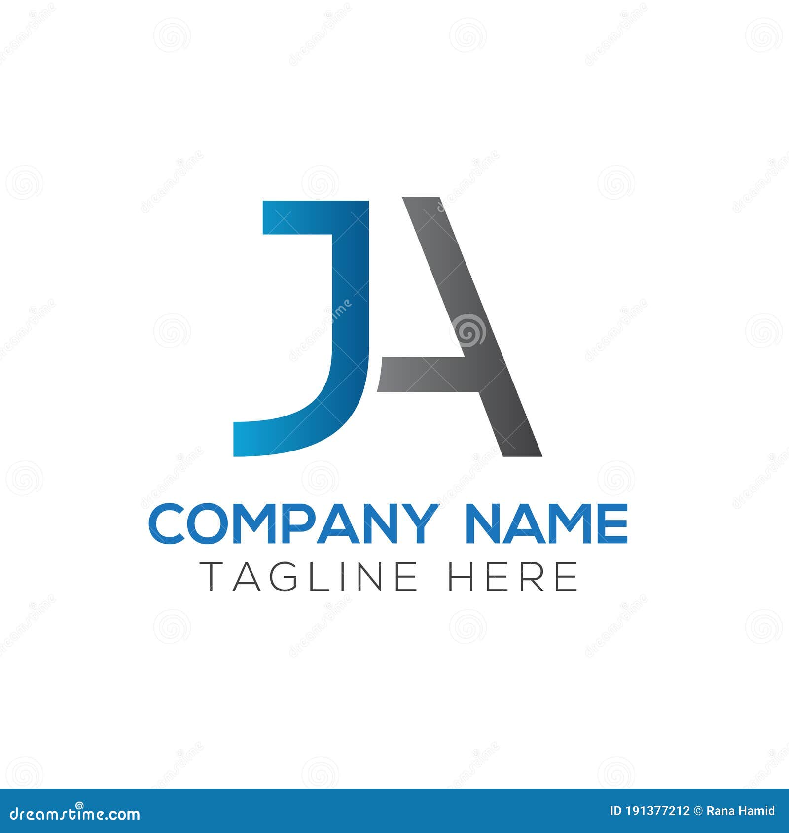 Creative Letter JA Logo Design Vector Template. Initial Linked Letter ...