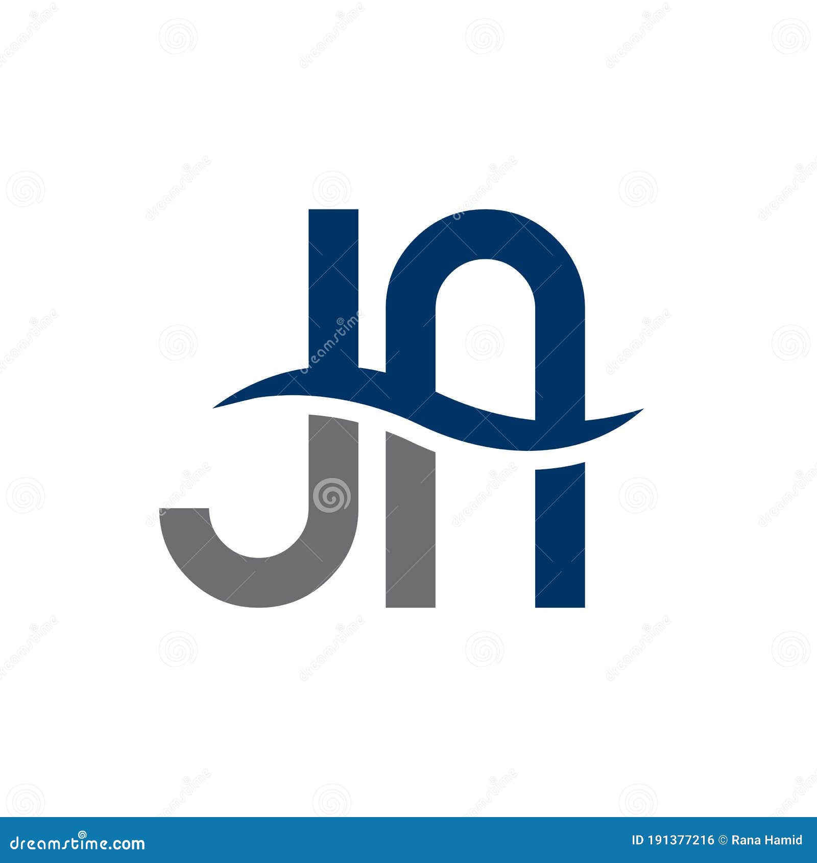 Creative Letter JA Logo Design Vector Template. Initial Linked Letter ...