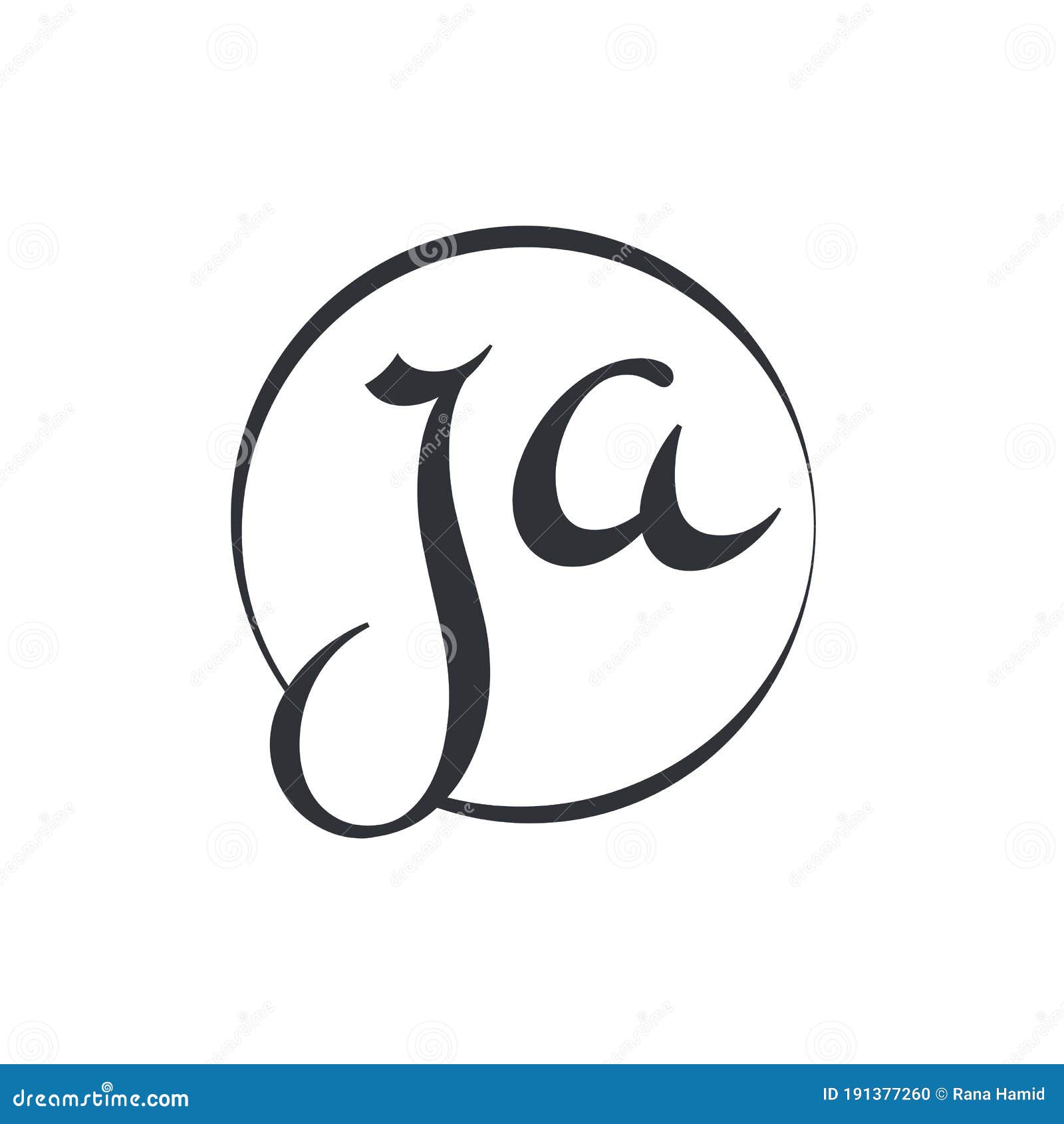 Creative Letter JA Logo Design Vector Template. Initial Linked Letter ...