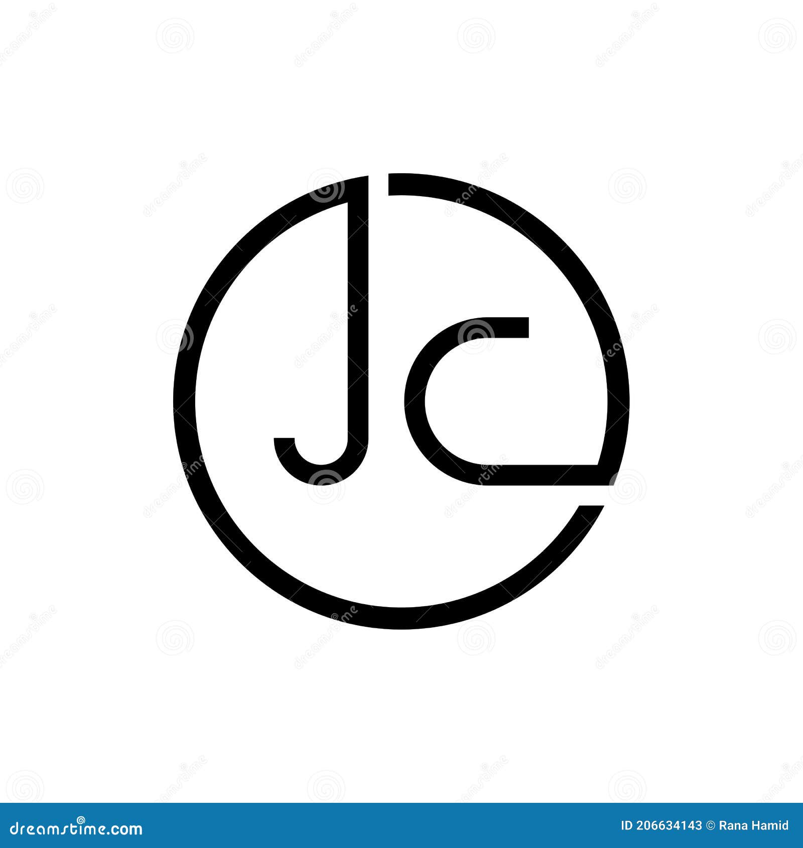 Creative Letter JC Logo Design Vector Template. Initial Circle Letter ...