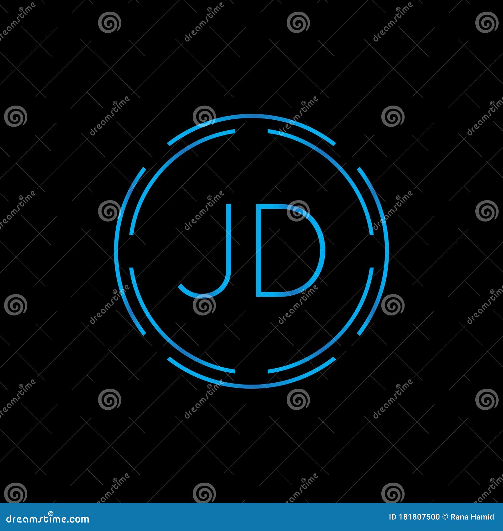 Creative Letter JD Logo Design Vector Template. Digital Linked Letter ...