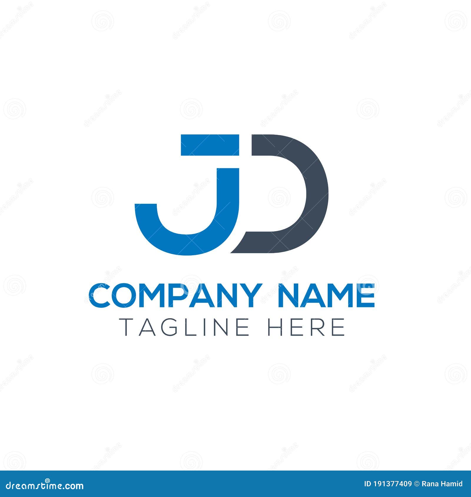 Creative Letter JD Logo Design Vector Template. Initial Linked Letter ...