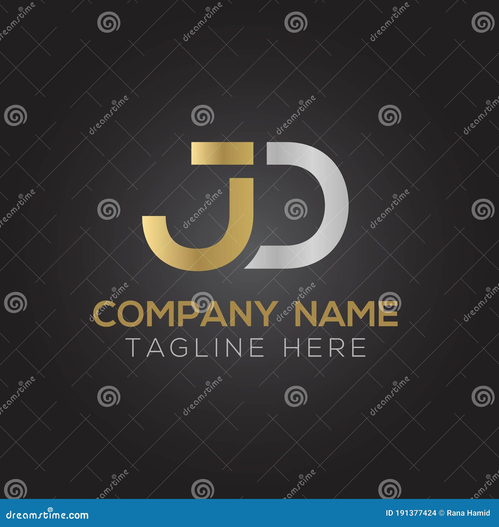 Creative Letter JD Logo Design Vector Template. Initial Linked Letter ...