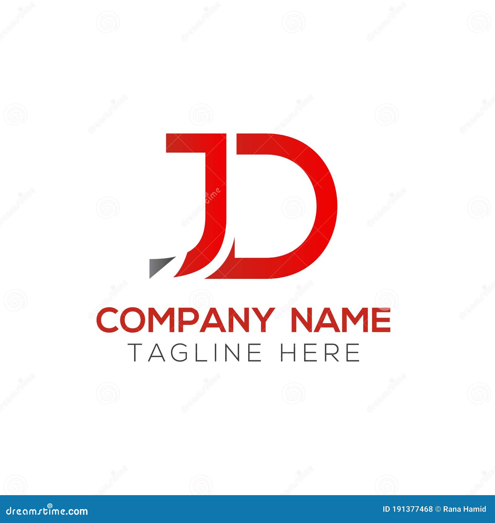 Creative Letter JD Logo Design Vector Template. Initial Linked Letter ...