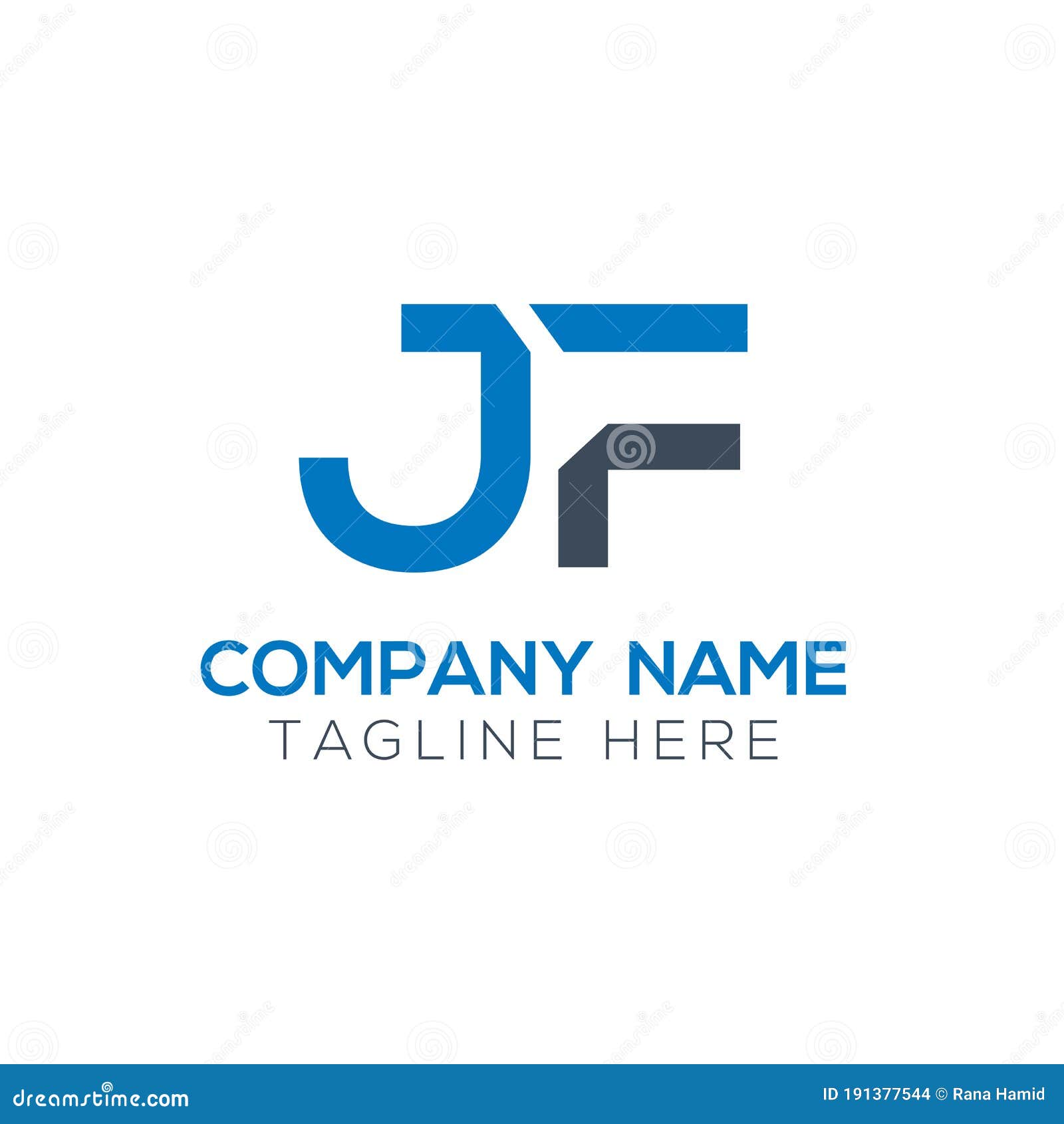 Creative Letter JF Logo Design Vector Template. Initial Linked Letter ...