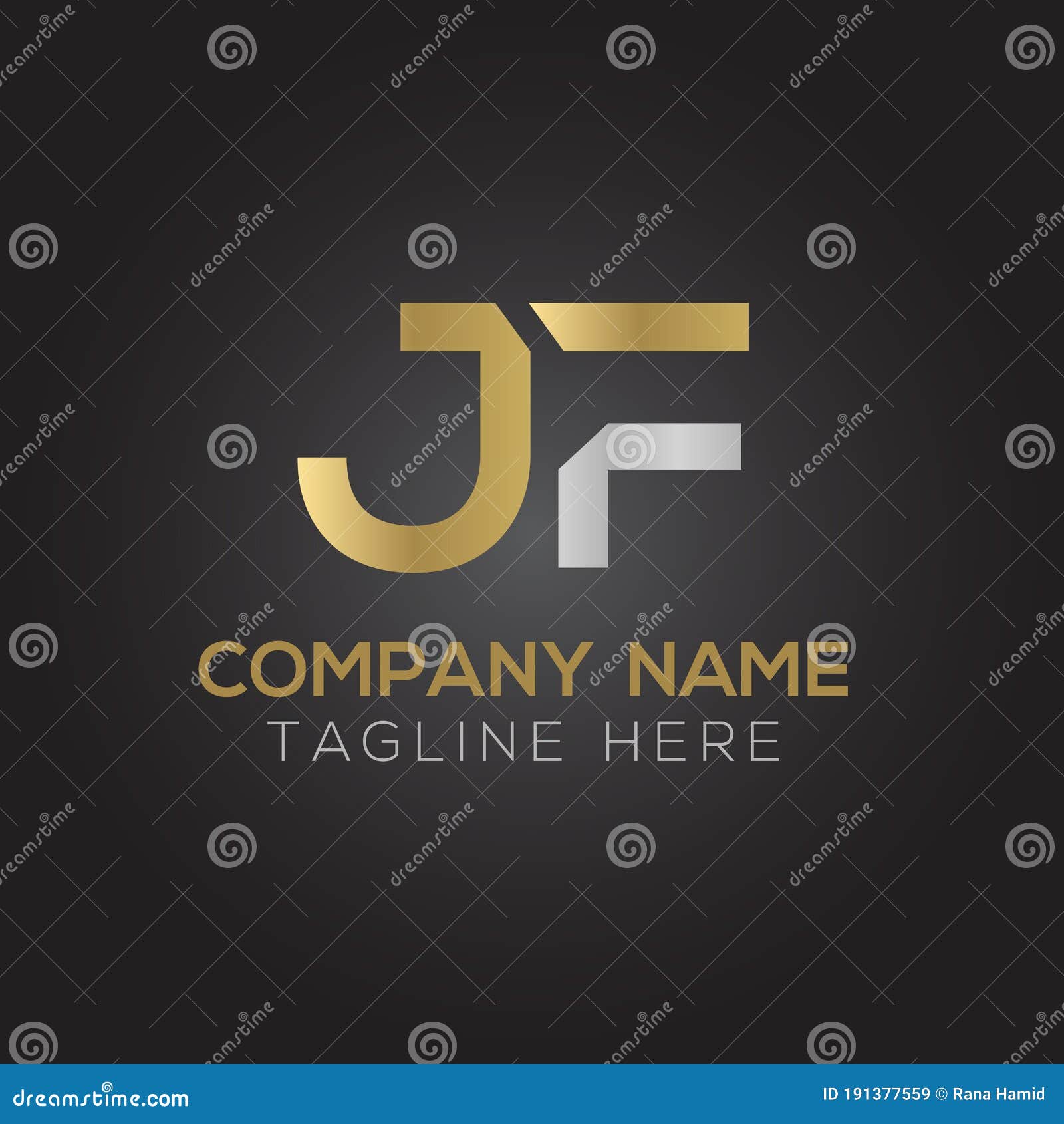 Creative Letter JF Logo Design Vector Template. Initial Linked Letter ...