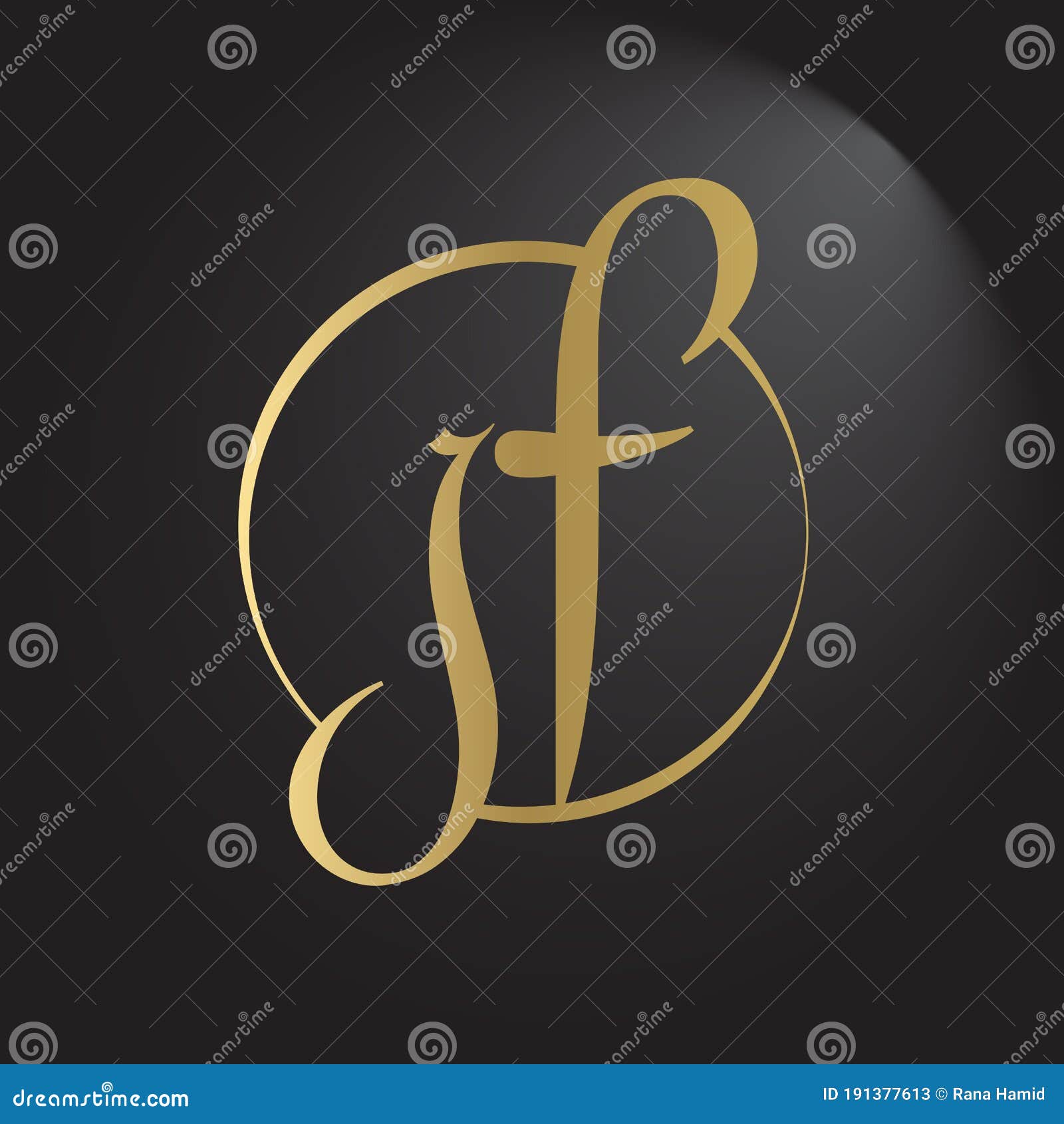 Creative Letter JF Logo Design Vector Template. Initial Linked Letter ...