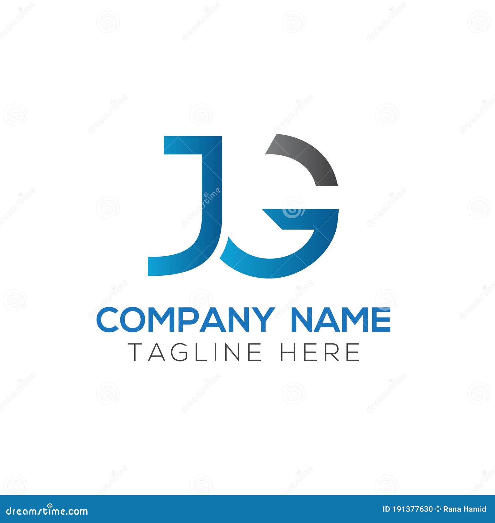 Creative Letter JG Logo Design Vector Template. Initial Linked Letter ...