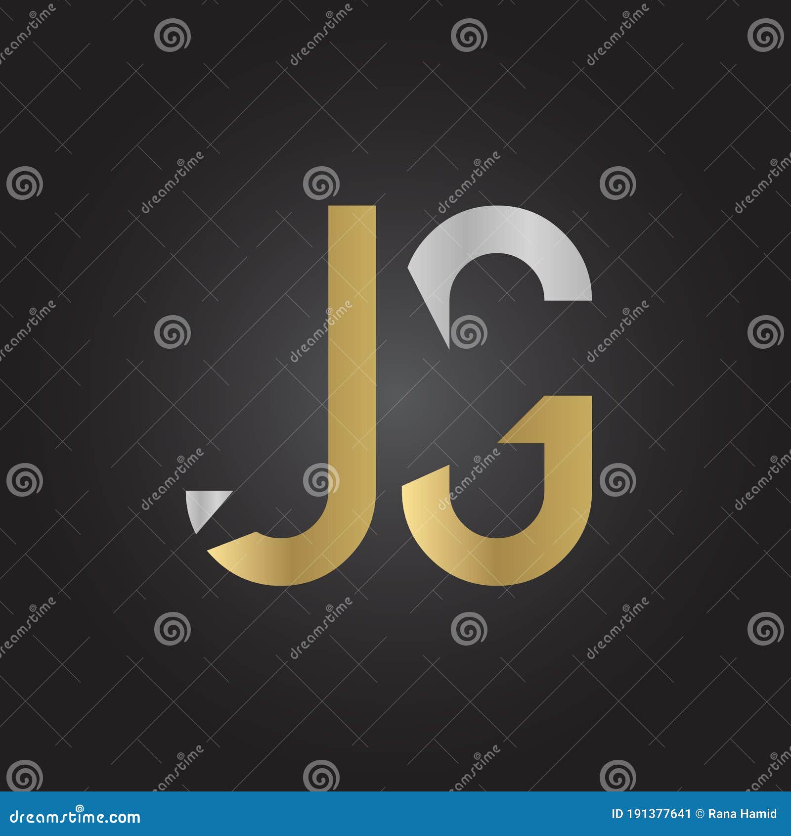 Creative Letter JG Logo Design Vector Template. Initial Linked Letter ...